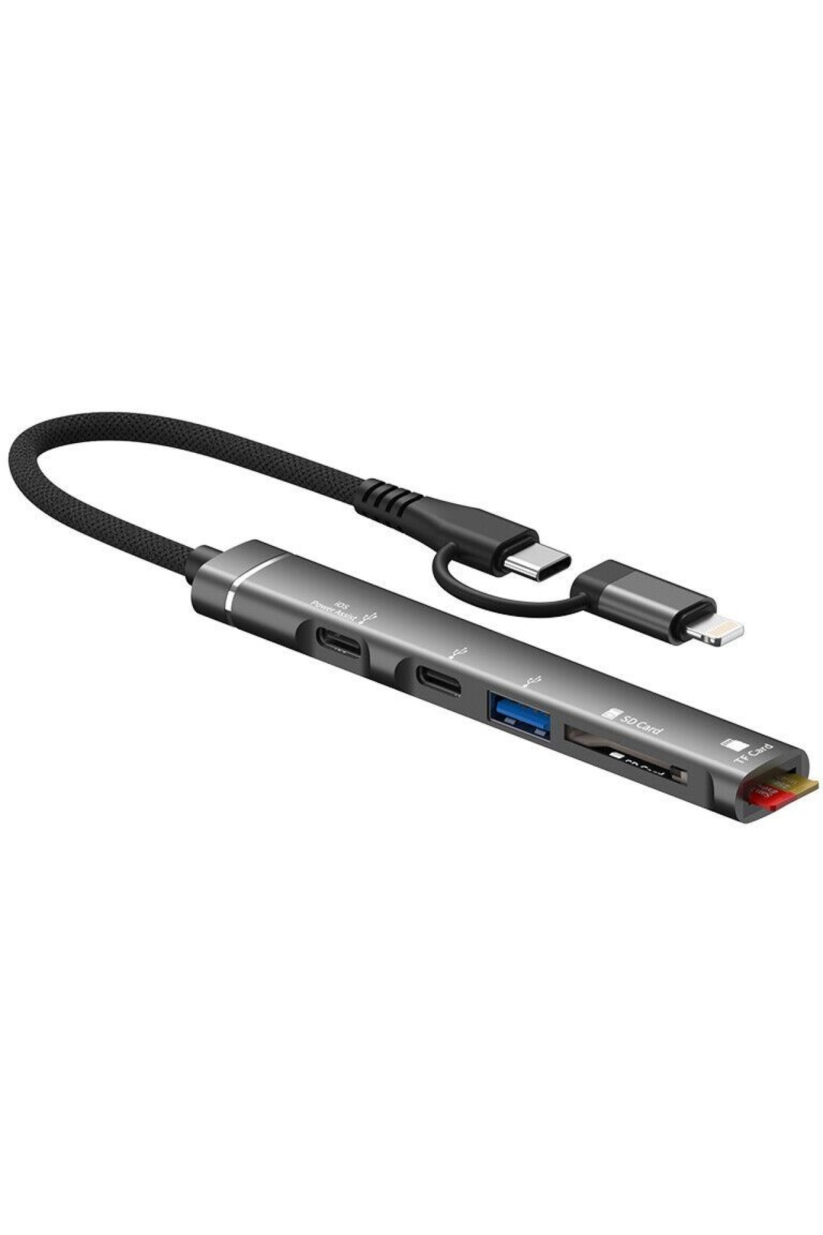Techmaster Type-C lightning Pd Sd Tf Kart Okuyucu Usb 3.0 Hub Çevirici ...
