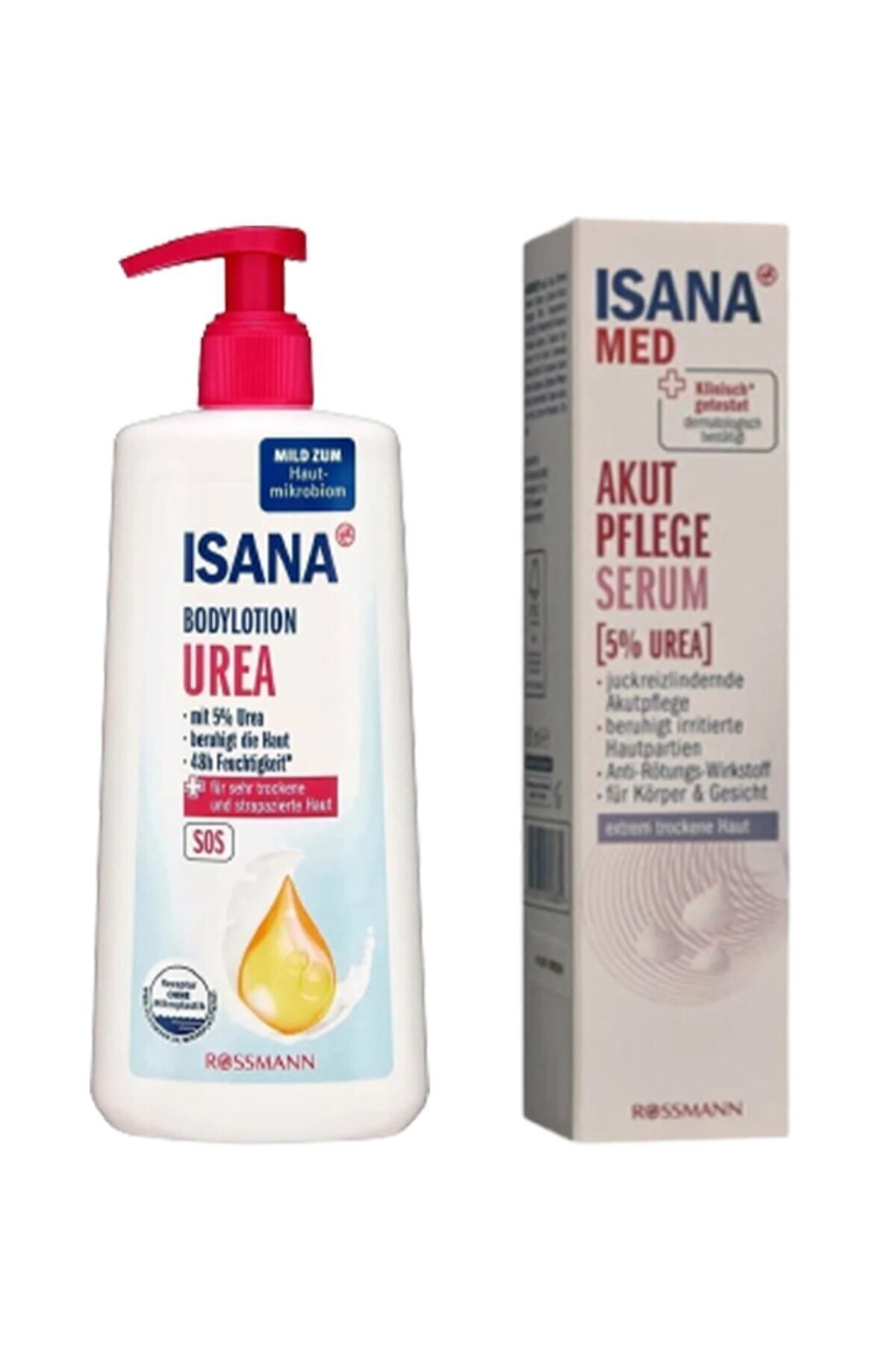 ISANA Vücut Losyonu %5 Üre 300 Ml + ISANA Med Bakım Serumu %5 Üre 100 ...