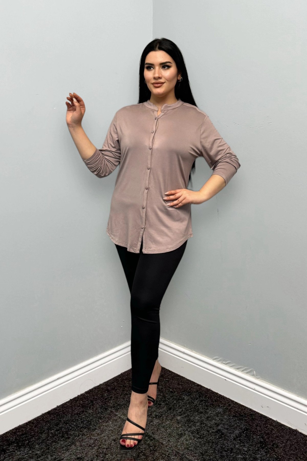 pachie Önü Düğmeli Vizon Renk Gömlek (PCG004) Fiyatı, Yorumları - Trendyol