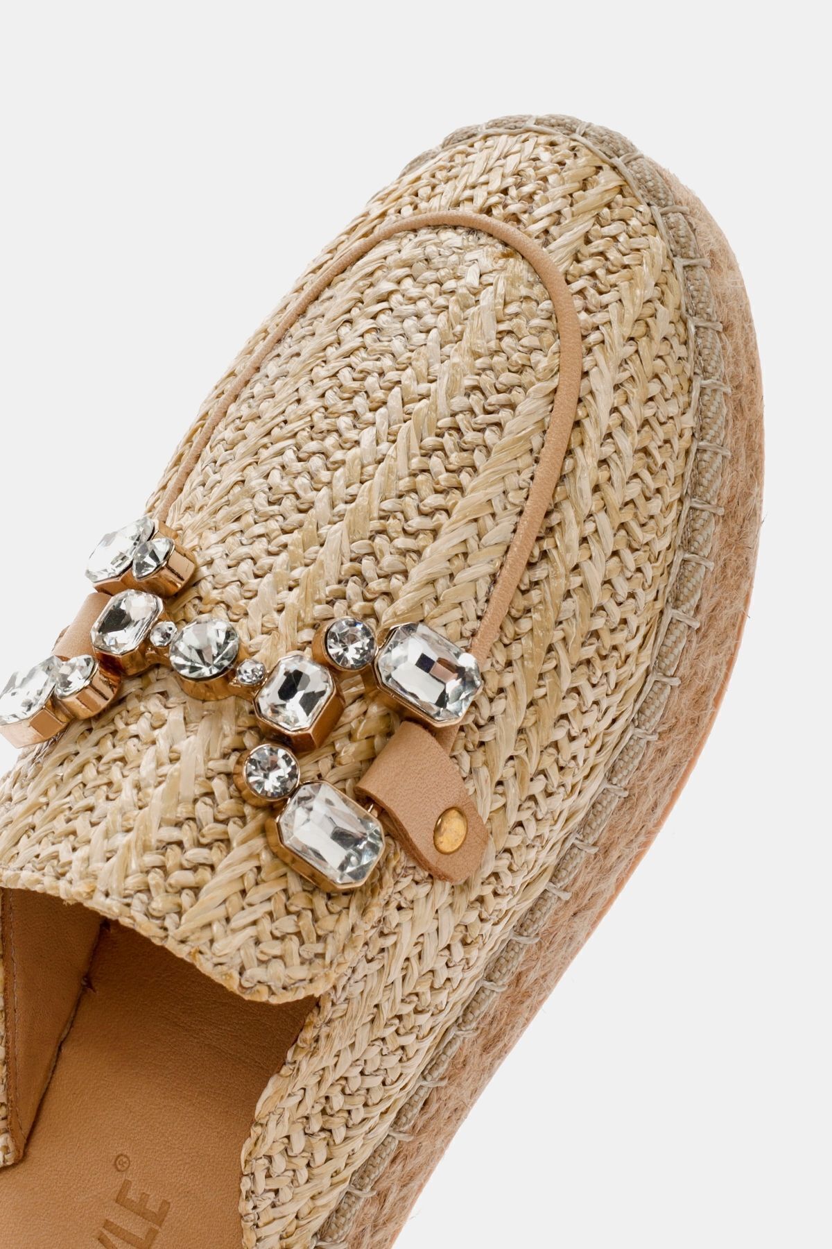 Bestyle Glamm Kadın Bej Hasır Taşlı Espadril Terlik - Fiyatı, Yorumları
