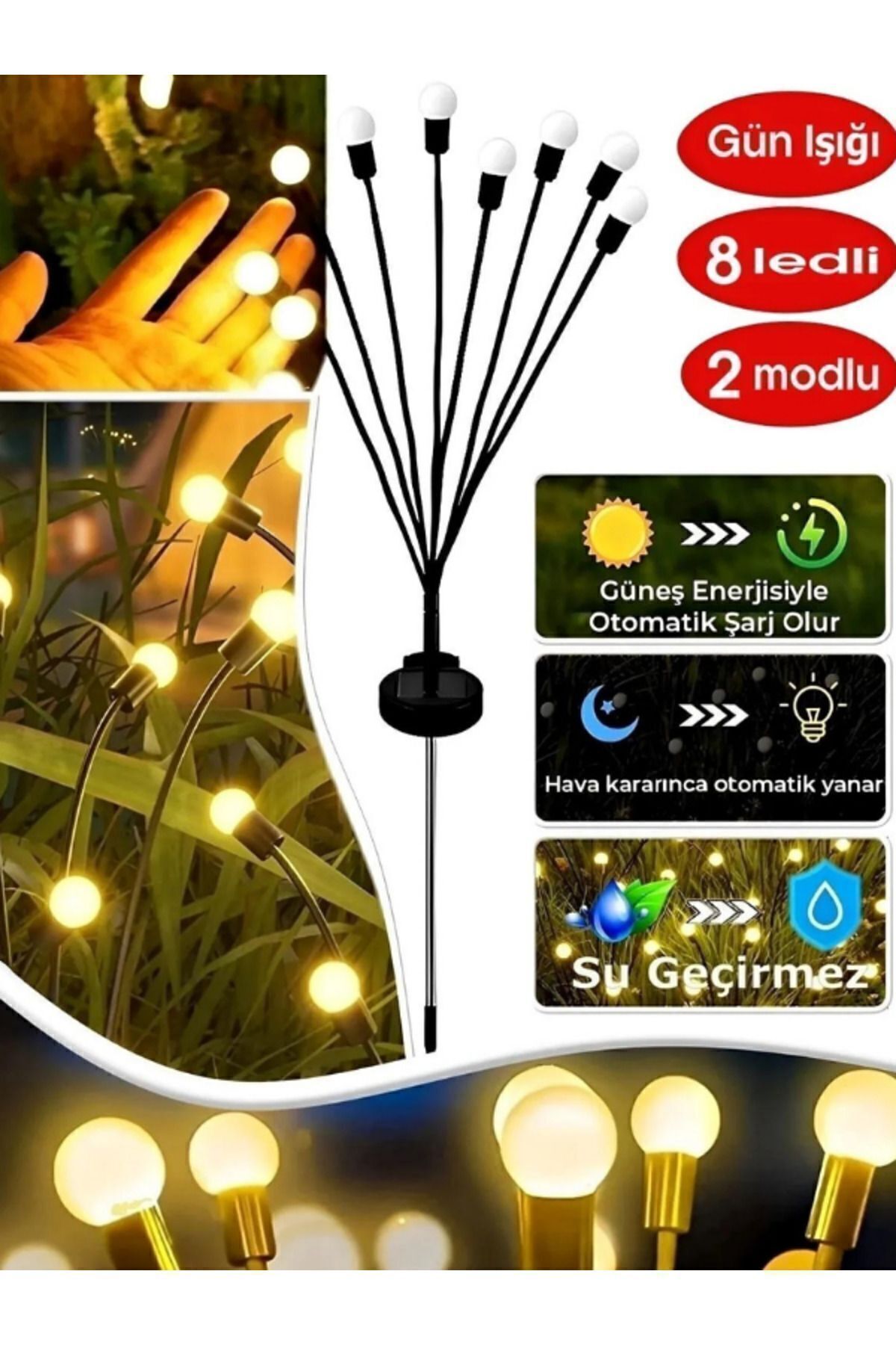 Unichrome 4 Adet 8 Led'li Güneş Enerjili Ateş Böceği Çiçek Lamba Fiyatı ...