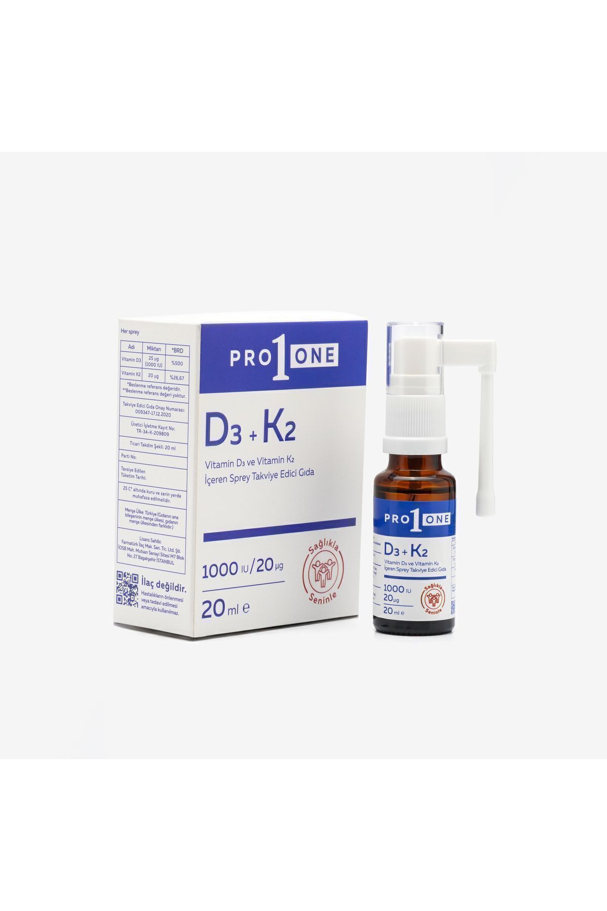 PRO1ONE D3 K2 Vitamin D3 Ve Vitamin K2 Içeren Sprey Takviye Edici Gıda ...