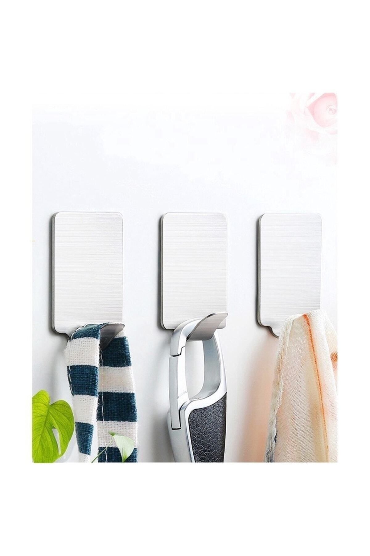 Vatansera 5 Adet Krom Güçlü 3m Yapışkanlı Ev Mutfak Banyo Askısı Havlu ...