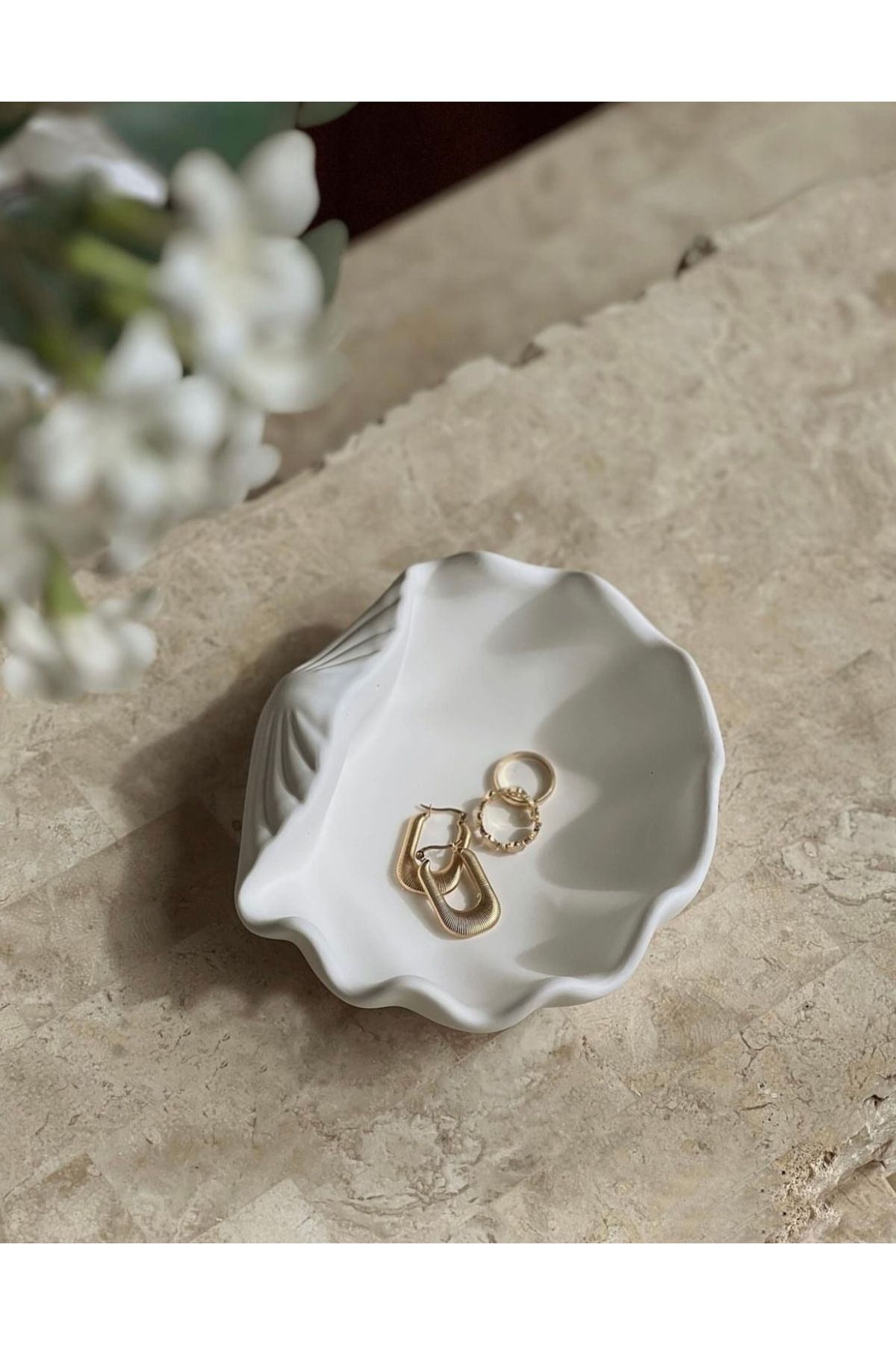 Louve Store Dekoratif Deniz Kabuğu Kase , El Yapımı Beton Organizer ...