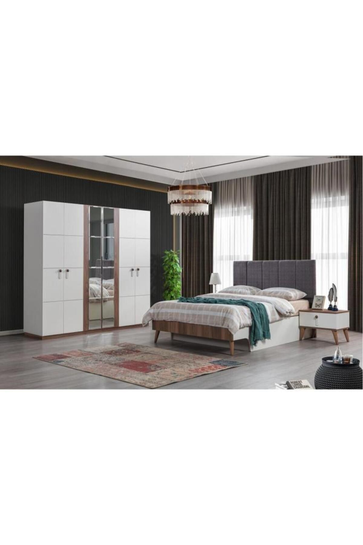 SİVAS GÖZDE MOBİLYA Modern Efsane 6 Kapaklı Elbise Dolabı Gardrop 221cm ...