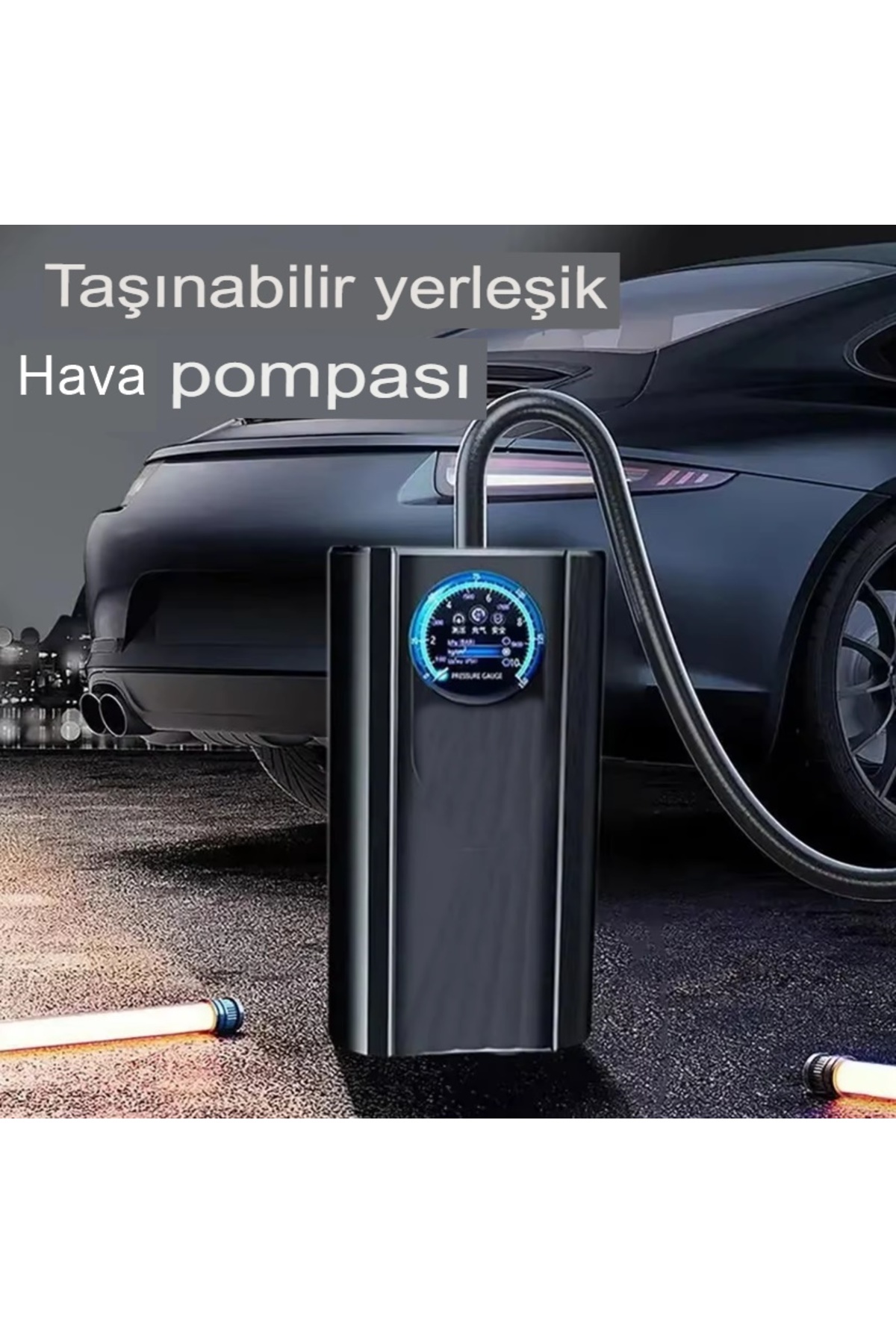Tisul SLİM Siyah MODEL Göstergeli Oto Araç Profesyonel Hava Pompası ...