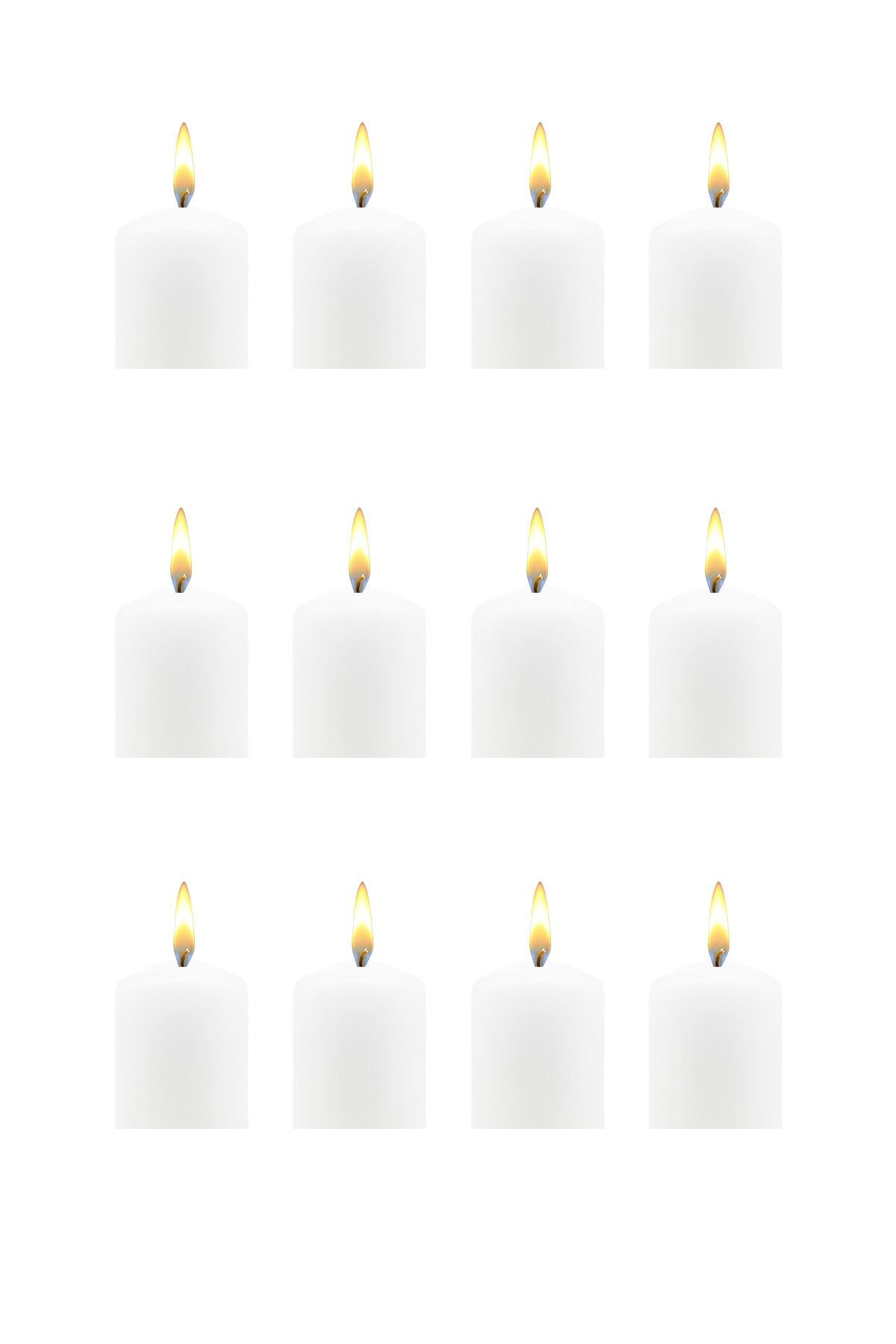 EkoStore Silindir Bar Mumu 12'li Set 36 Gr. (3,5 CM X 4 CM) 6.5 Saat ...