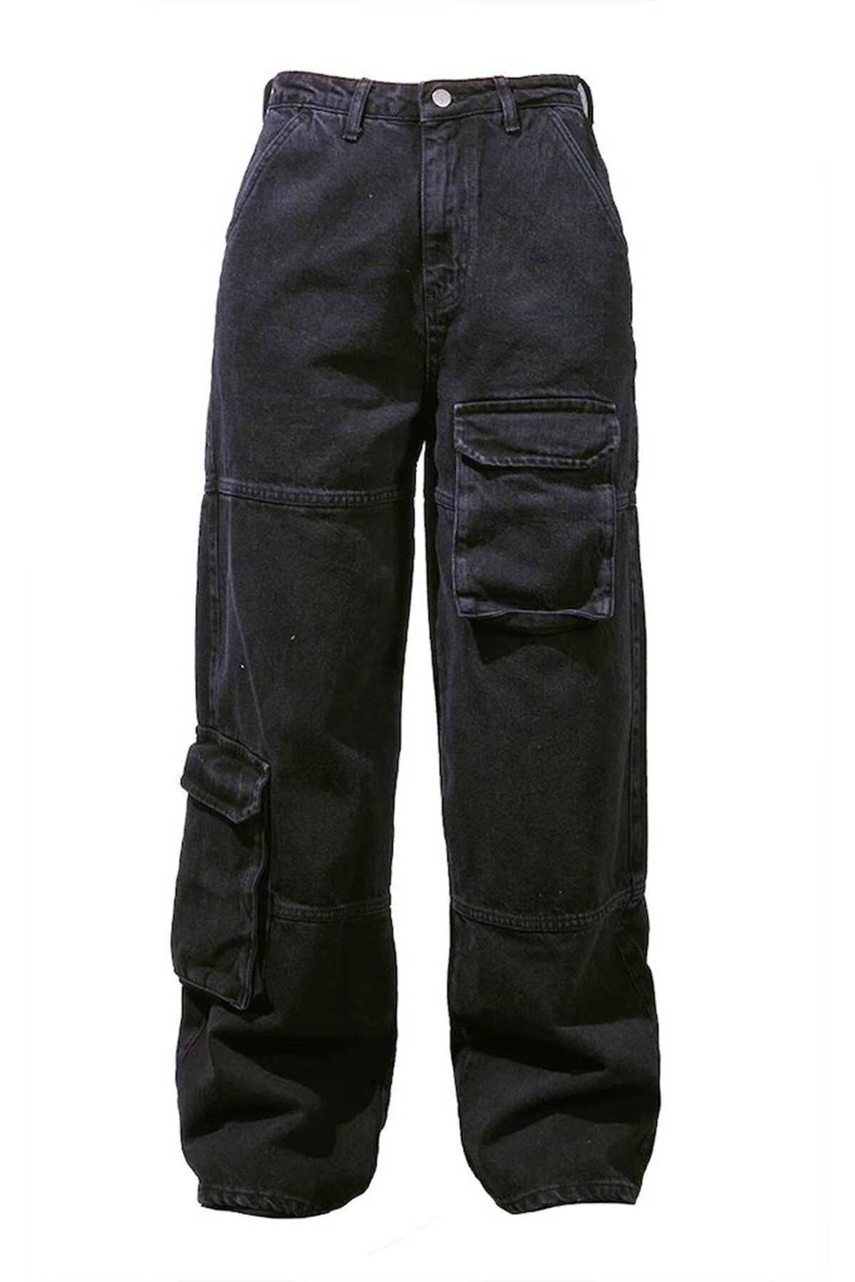 GOSSİP TEAM Gossip Team Y2K RECYCLED BLACK CARGO POCKET WIDE LEG JEAN ...