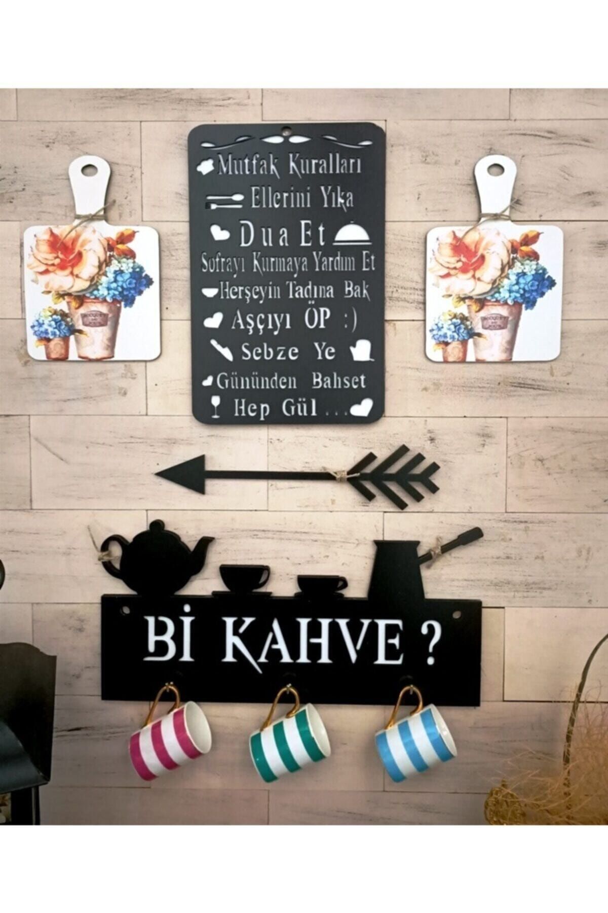 Genel Markalar Dekoratif Mutfak Konsepti Ahşap Bi Kahve Kupalık Duvar Dekoru - Fiyatı, Yorumları