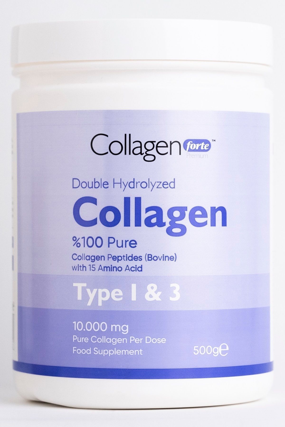 Collagen Forte Platinum Collagen Powder 500g, %100 Saf, Doğal Çift ...