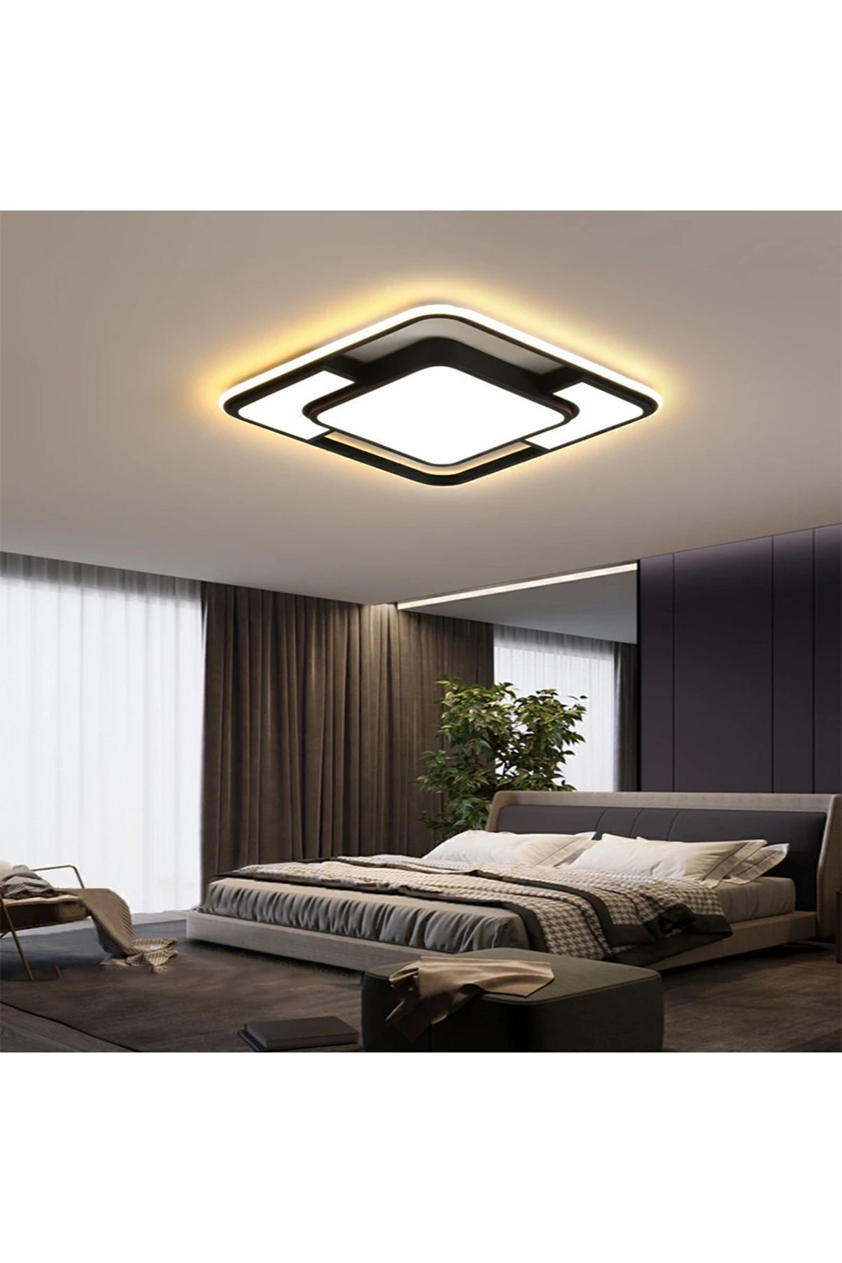 CATLUZ Işık Karesi Kumandalı Dimli 3 Işık Renkli 50x50cm Led Tavan ...