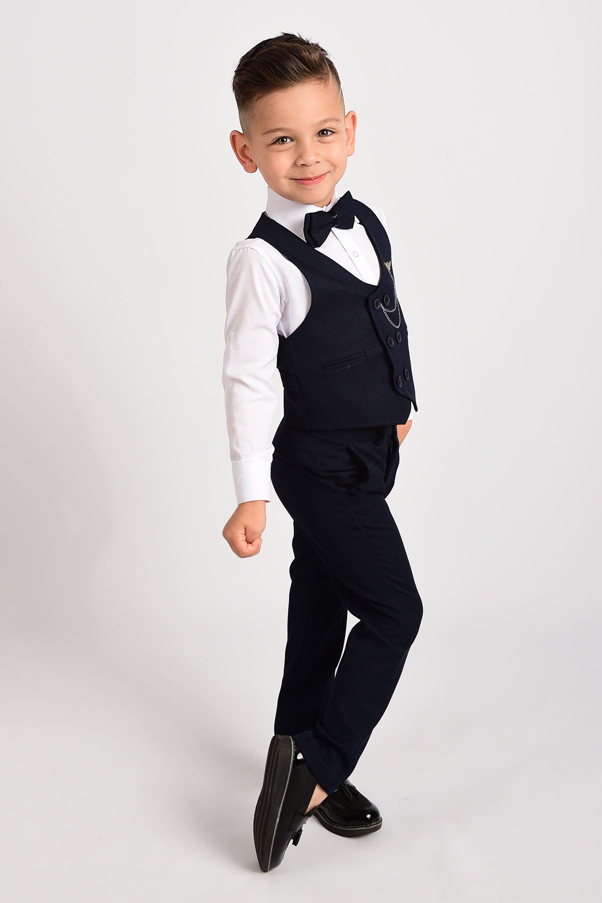 Merdia Kids Erkek Çocuk Smokin Takım Elbise Yelekli Papyonlu Fiyatı ...
