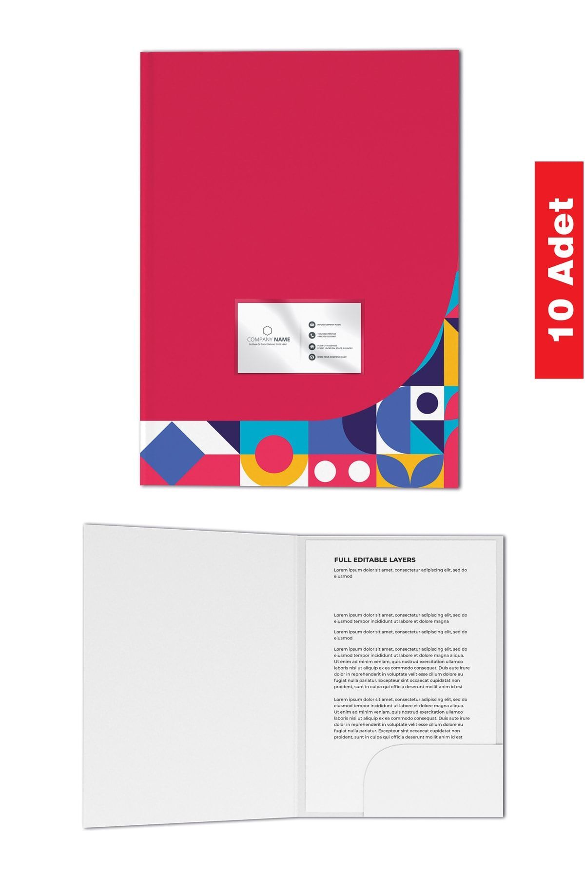 Copyrite Kartvizit Bölümlü (10 Adet - A4) Cepli Dosya Sunum Dosyası - Fiyatı, Yorumları