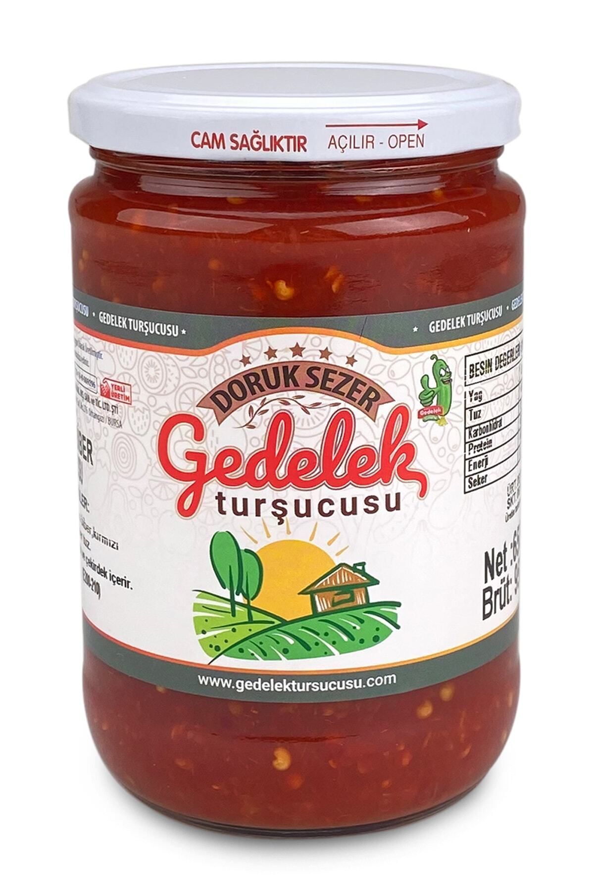 MEHMET SEZER TURŞULARI Gedelek Turşucusu Acı Biber Sosu Kavanoz 650 ...