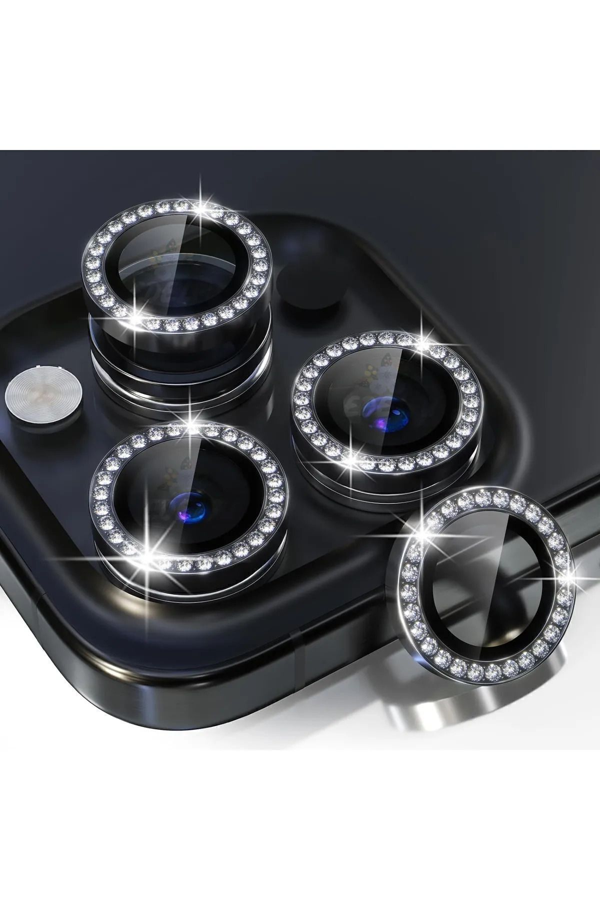 SUPPO Iphone 15 Pro / 15 Pro Max Uyumlu i Taşlı Mercek Lens Cam Kamera ...