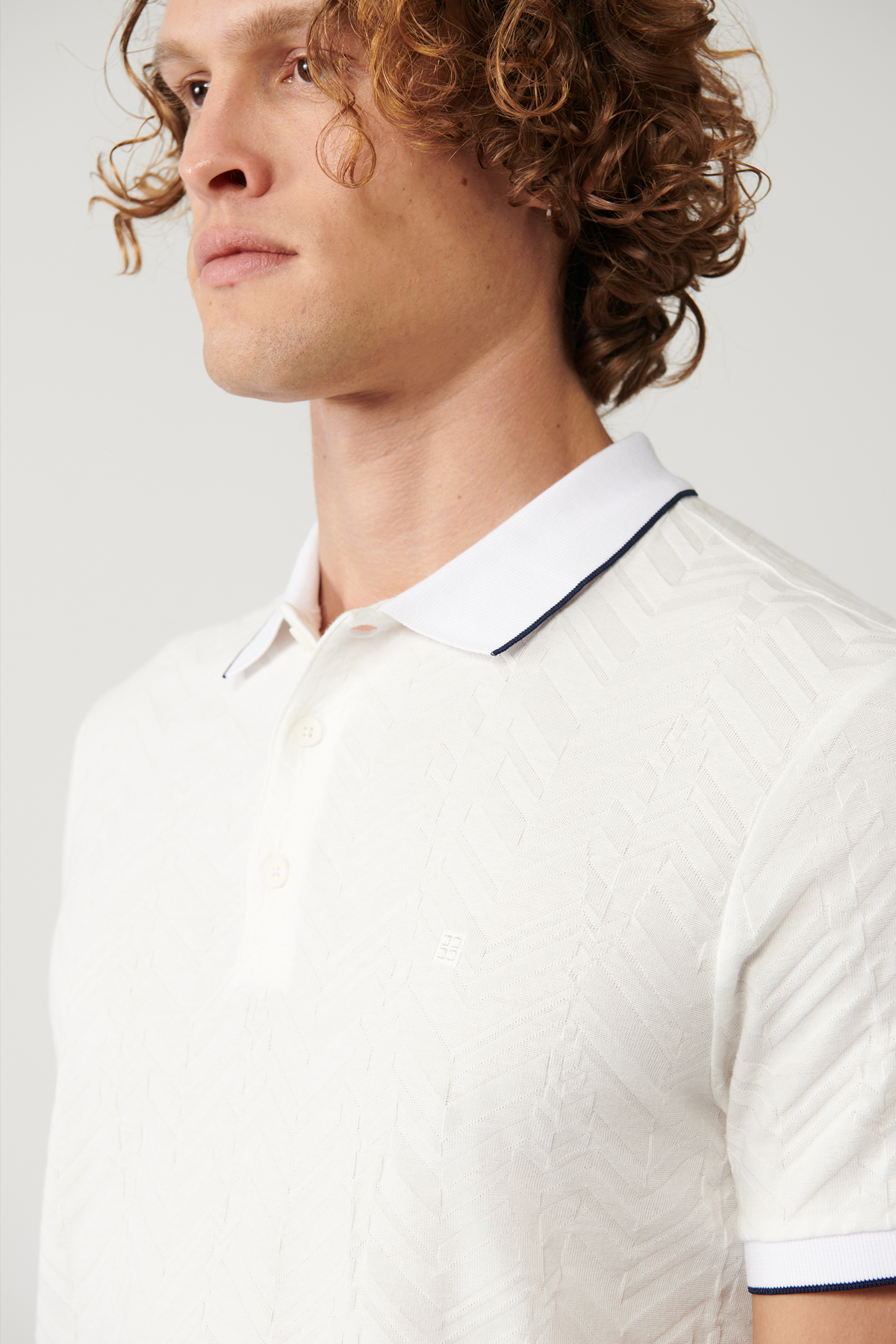 Avva Erkek Beyaz 3 Düğmeli Jakarlı Polo Yaka T-shirt A41y1147 Fiyatı ...