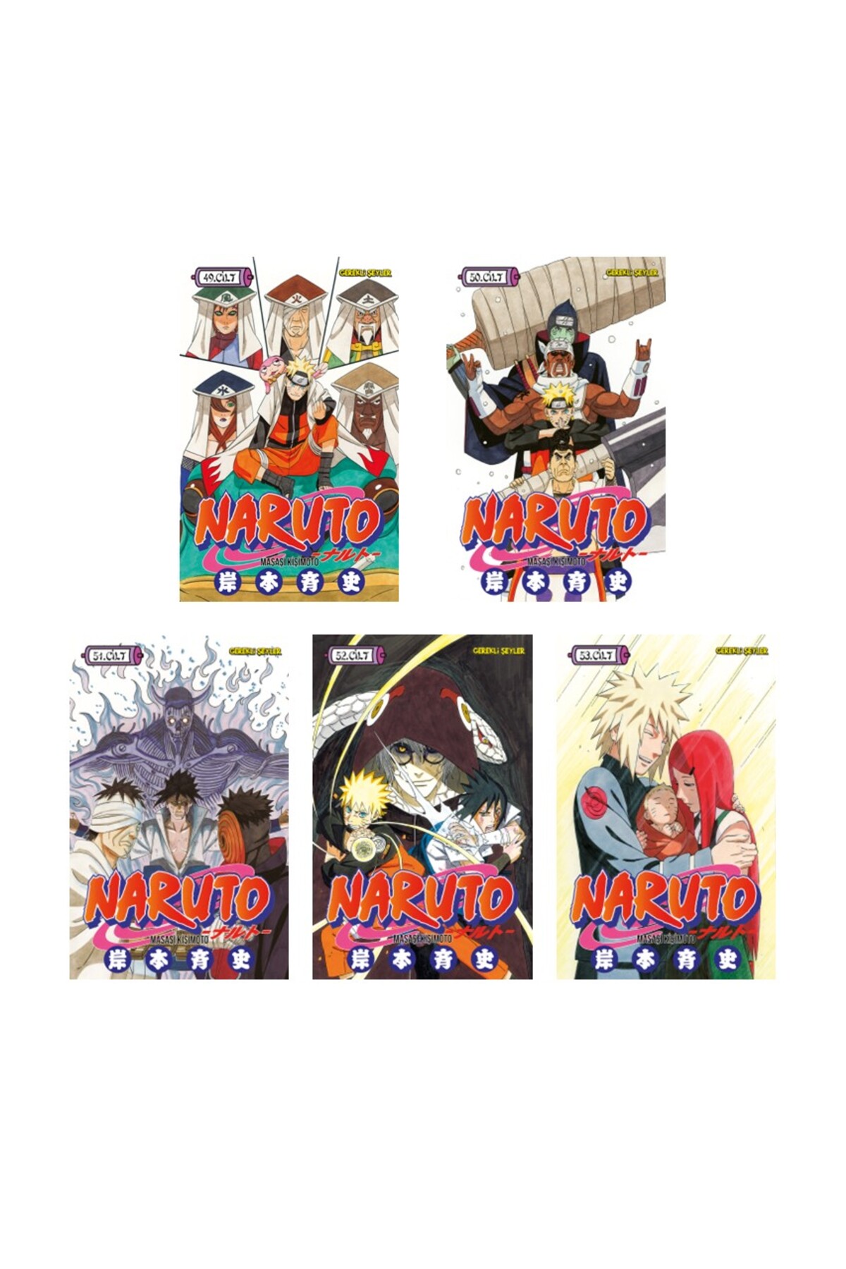Gerekli Şeyler Yayıncılık Naruto 49-50-51-52-53 Manga Seti (5 KİTAP ...