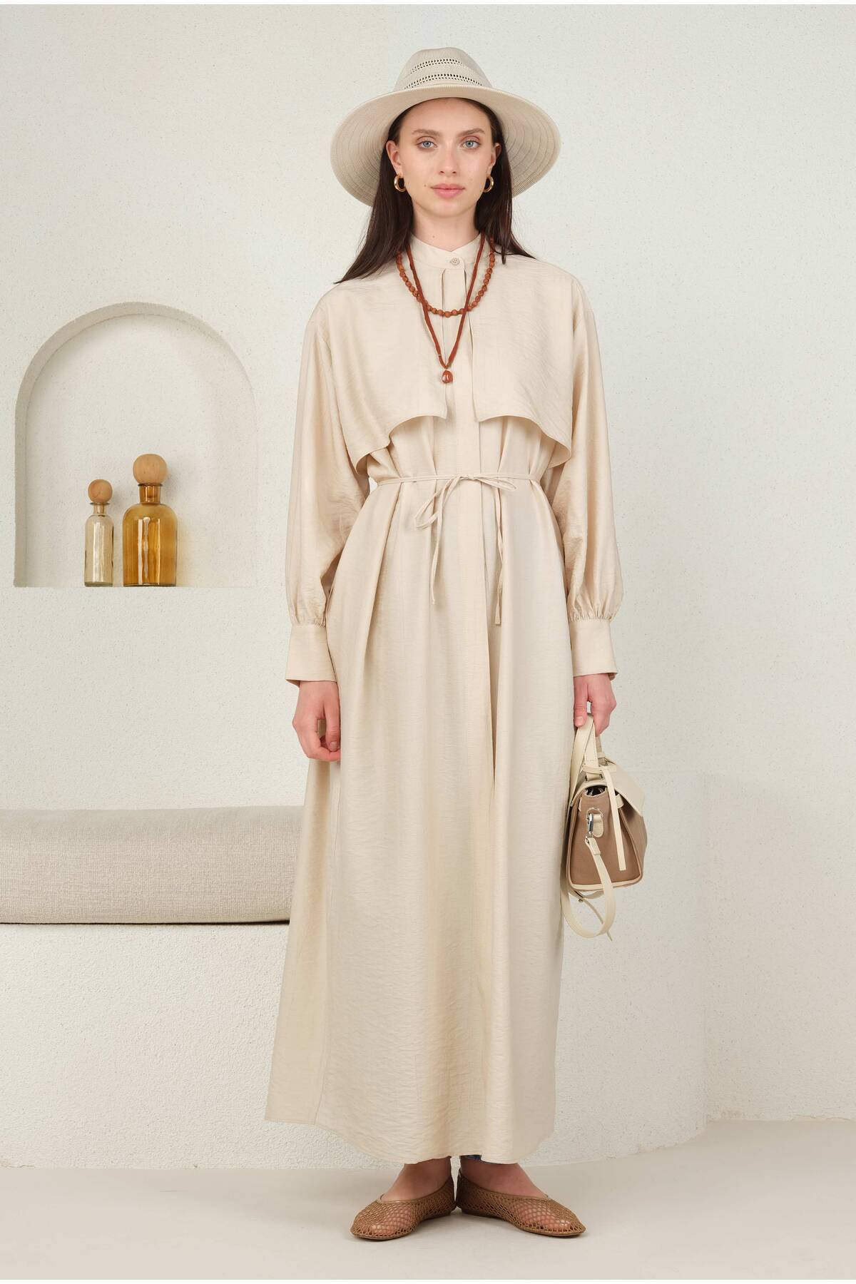 HEQA Rüzgarlıklı Elbise Bej Fiyatı, Yorumları - Trendyol