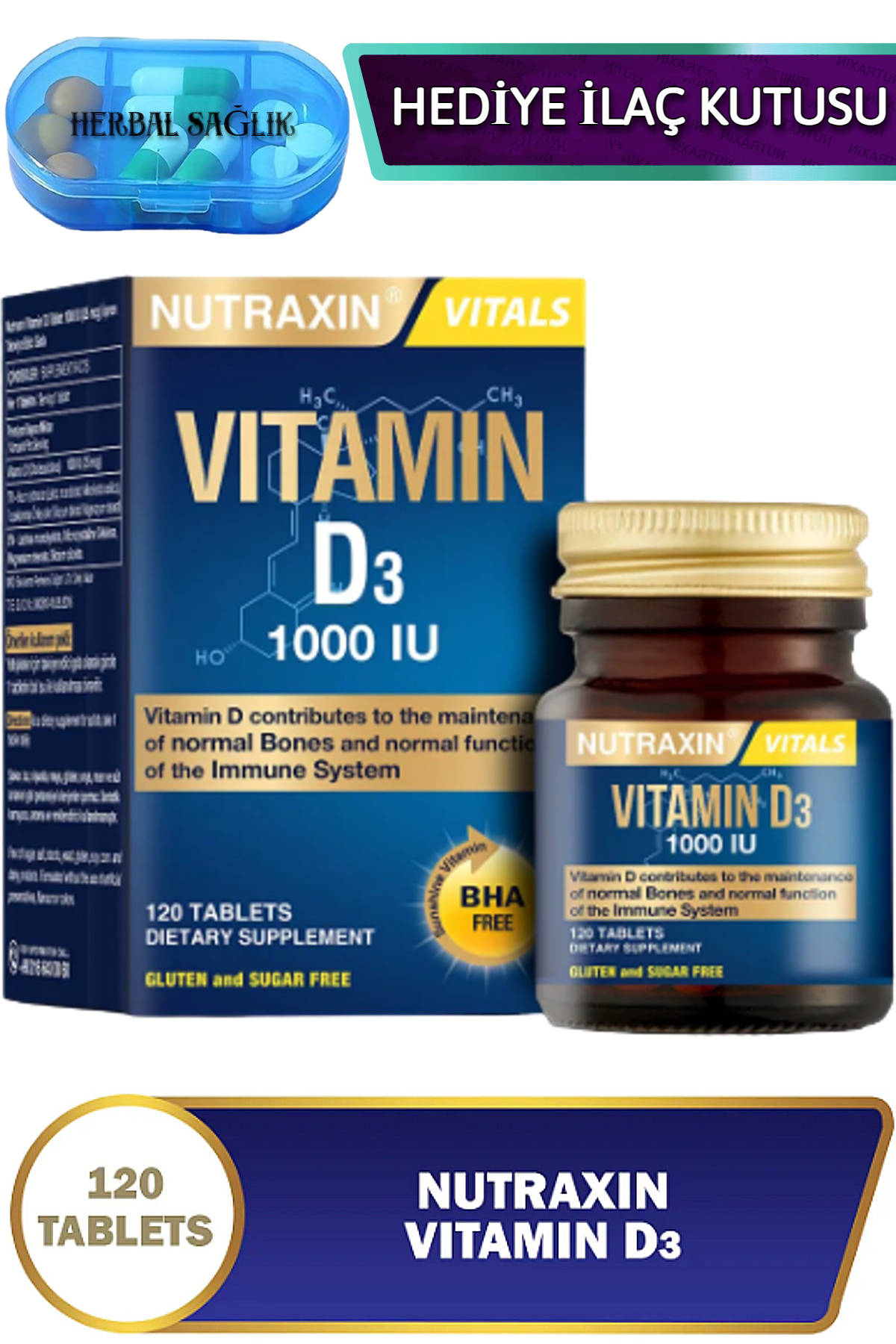 Nutraxin D3 Vitamini (1.000 IU)-120 Adet Tablet Fiyatı, Yorumları ...