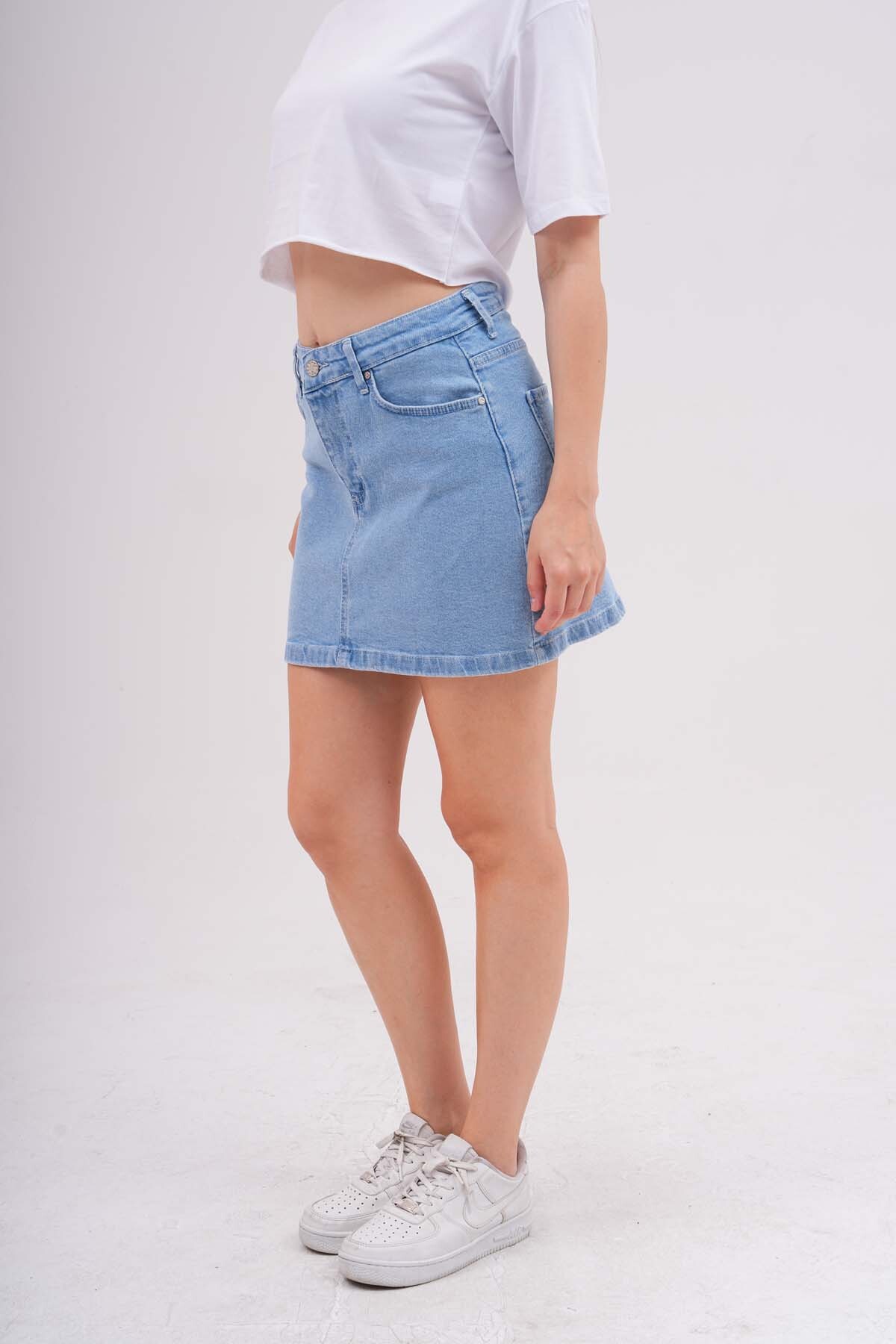 alanora Kadın Yüksek Bel Likralı Mini Denim Etek Fiyatı, Yorumları ...