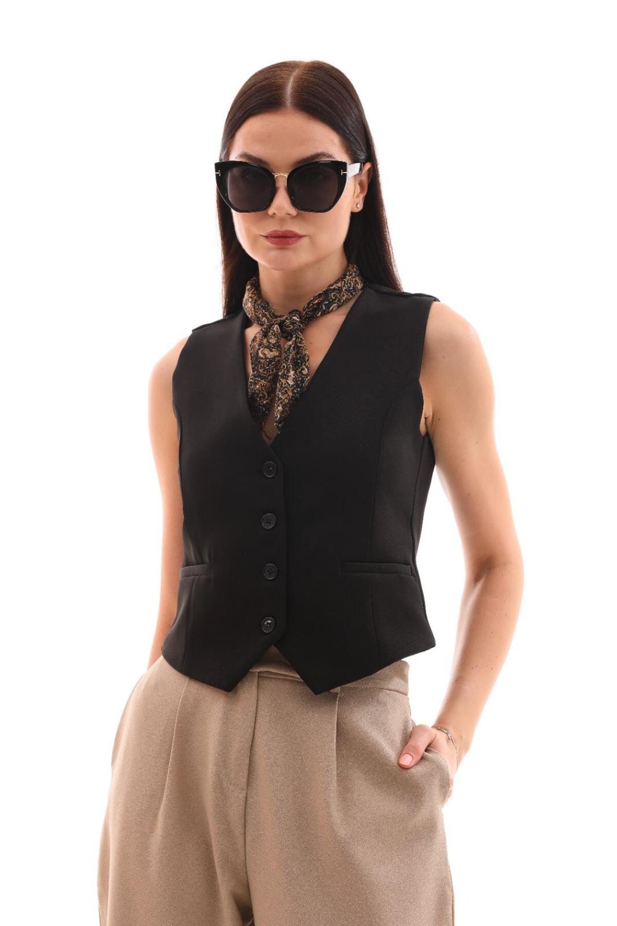 Bak'ap Astarlı Crop Blezer Yelek - Fiyatı, Yorumları
