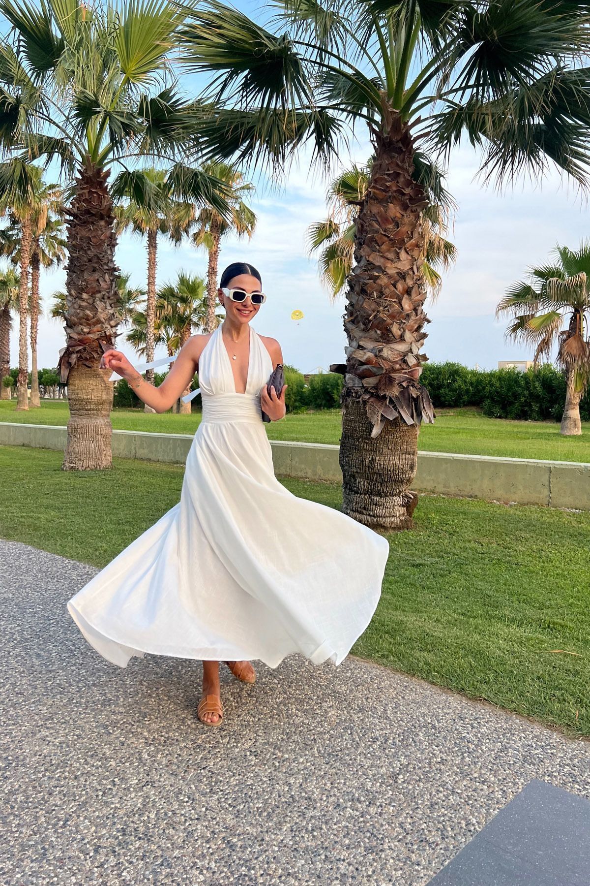Seda Yalçın Atelier Beyaz Puglia Tasarım Sırt Detaylı Keten ...
