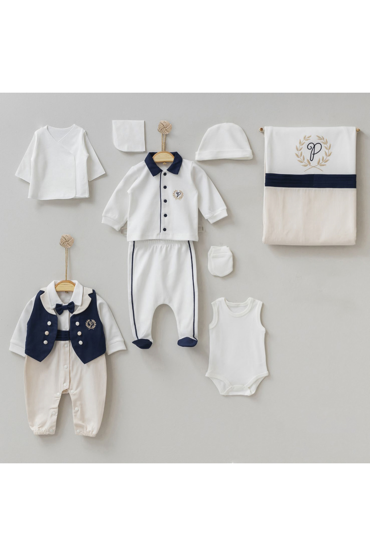 Pugi Baby 6080 Erkek Bebek Papyonlu Mevlüt Takımı Hastane Çıkışı 10lu ...