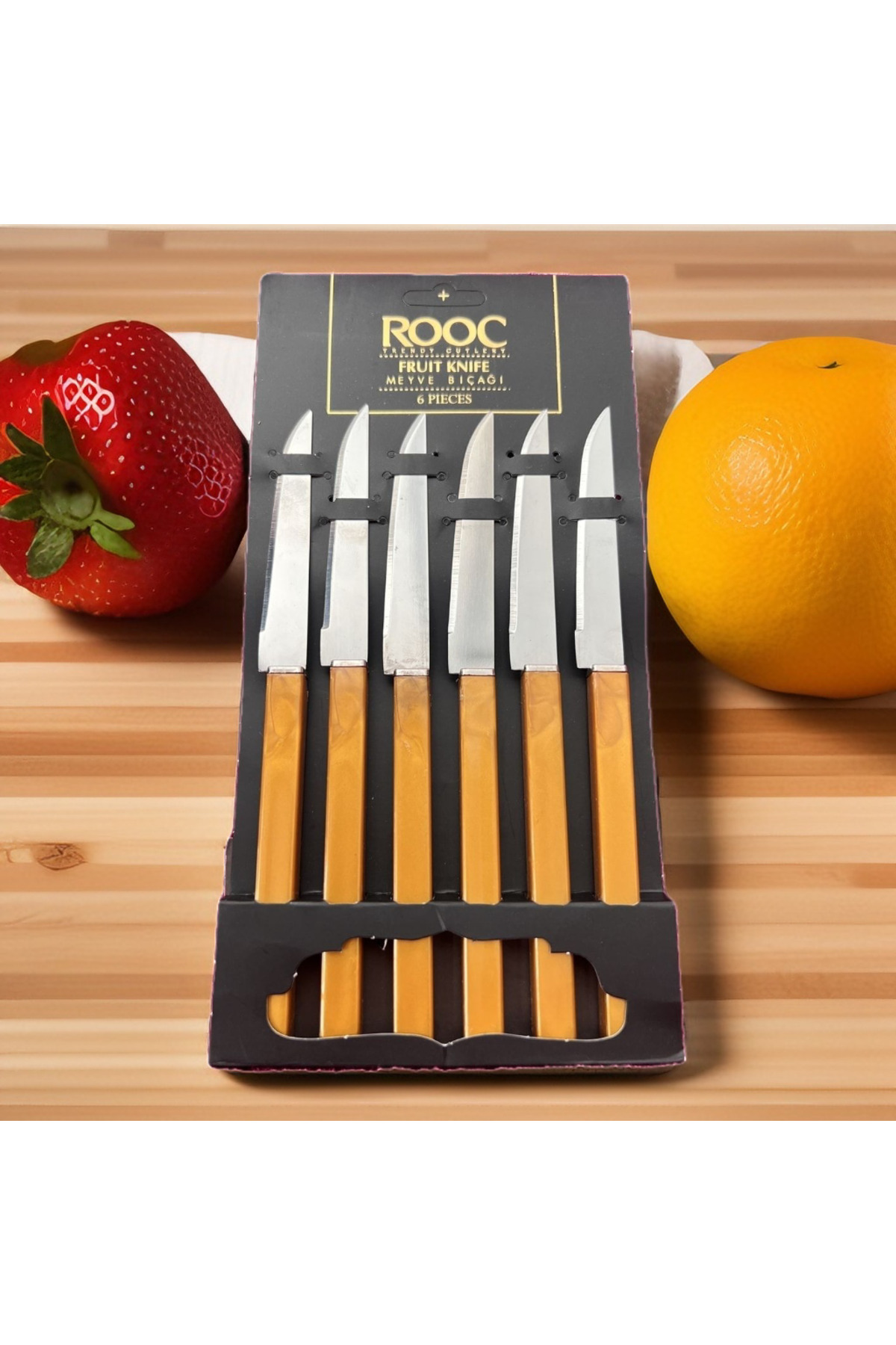 Rooc Roc Gold Renk Kahvaltı Bıçağı 6 Adet Kare Sap Kahvaltı Bıçağı Gold ...