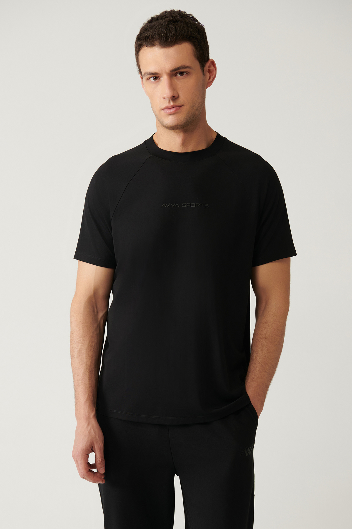 Avva Erkek Siyah Bisiklet Yaka Baskılı Soft Touch T-shirt A41y1031 ...