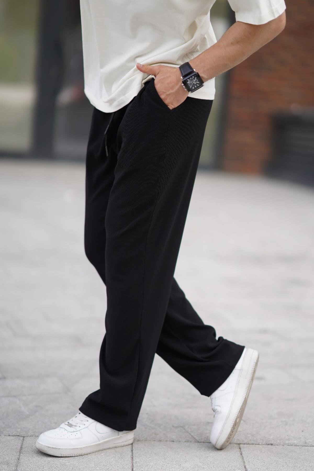 Madmext Siyah Beli Ayarlanabilir Cep Detaylı Bol Pantolon 6545 Fiyatı ...