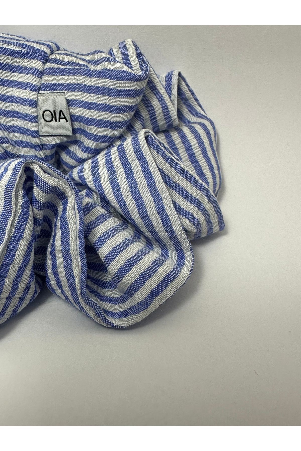 OIA Atelier Mavi Çizgili Scrunche Simit Lastik Toka - Fiyatı, Yorumları