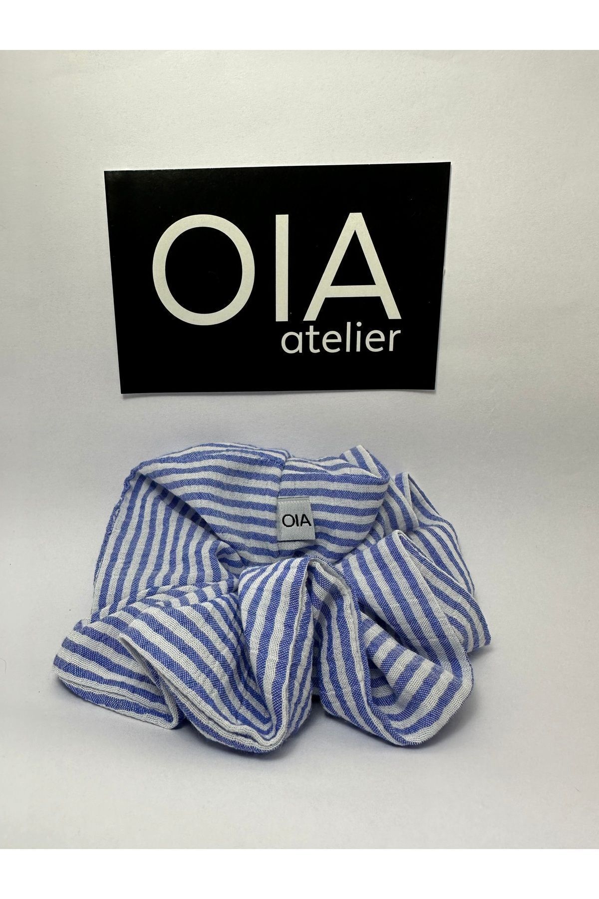 OIA Atelier Mavi Çizgili Scrunche Simit Lastik Toka - Fiyatı, Yorumları