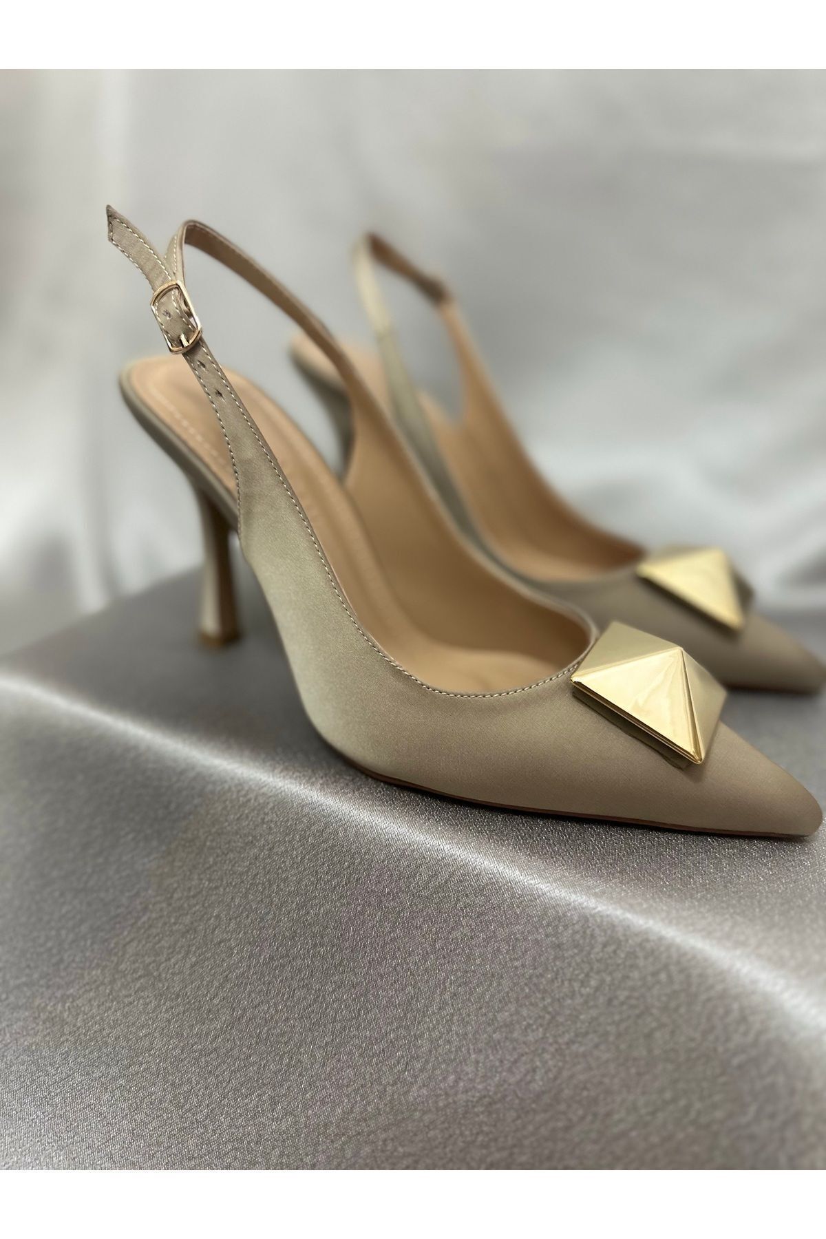 shoezy Ruby Vizon Saten Topuklu Ayakkabı - Fiyatı, Yorumları