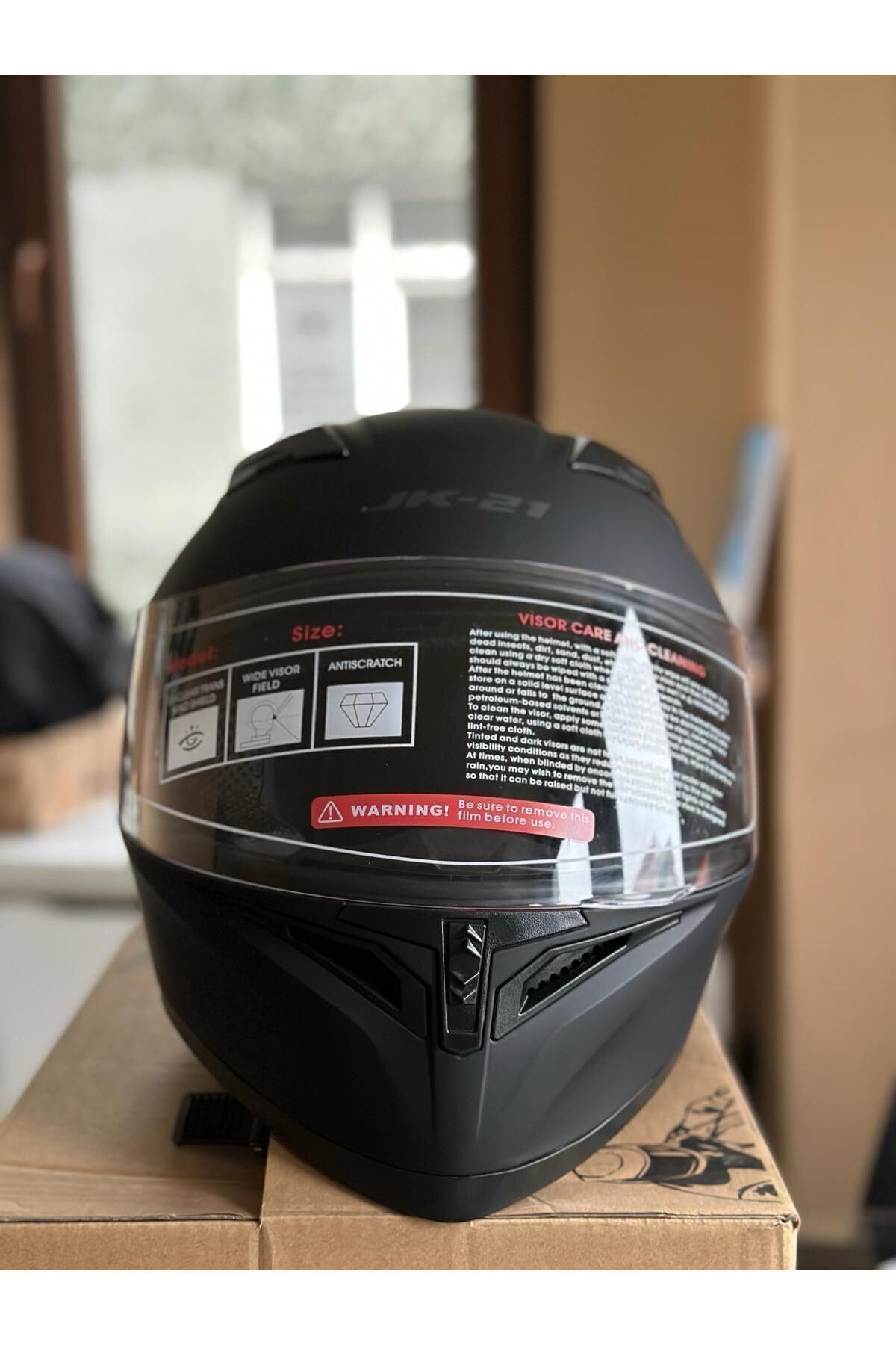 JEKAİ Jk-21 316 Model Güneş Vizörlü Kapalı Kask - (MAT SİYAH ) Fiyatı ...