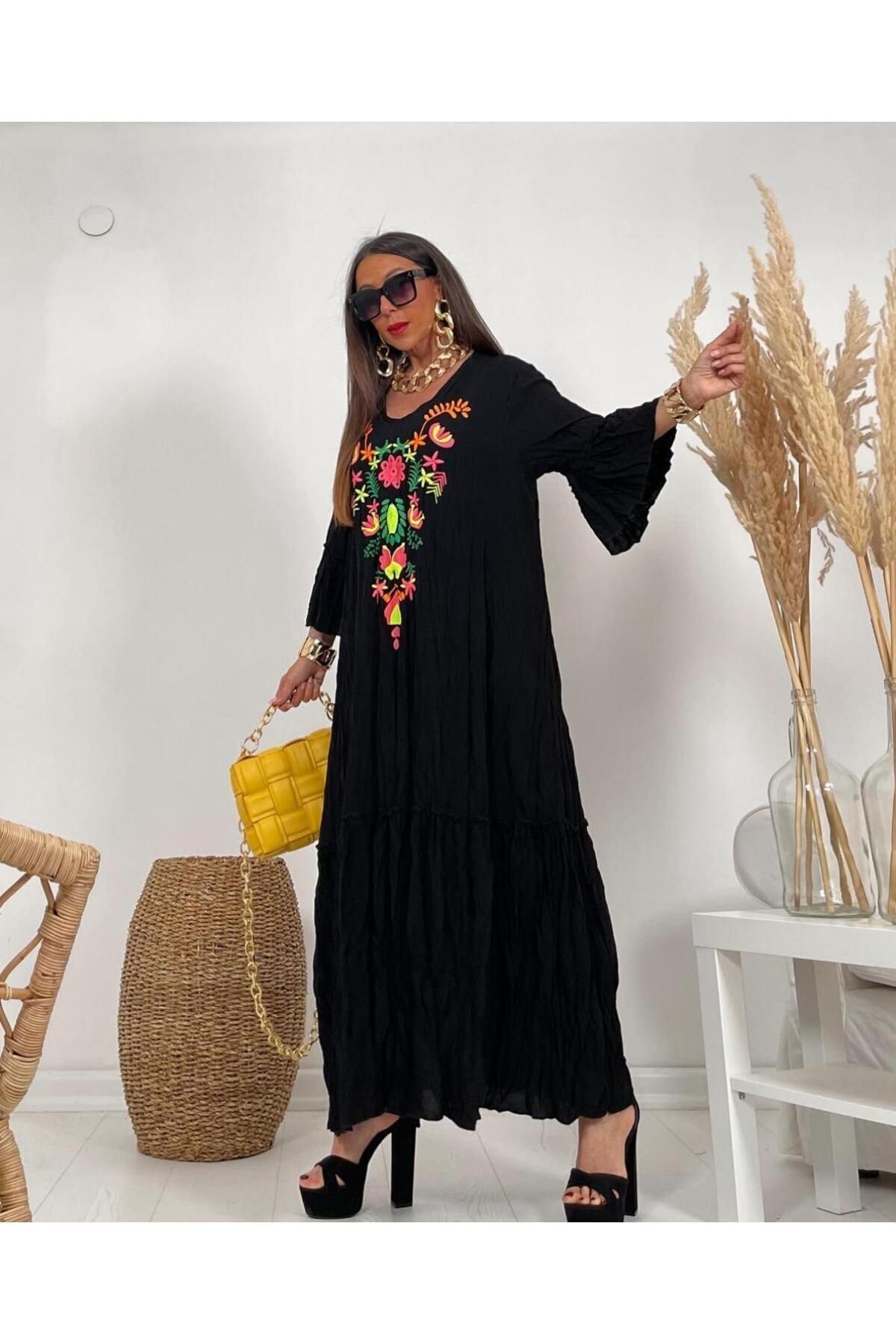 Rabiossa KADIN BOHEM NAKIŞ DETAYLI UZUN ELBİSE Fiyatı, Yorumları - Trendyol