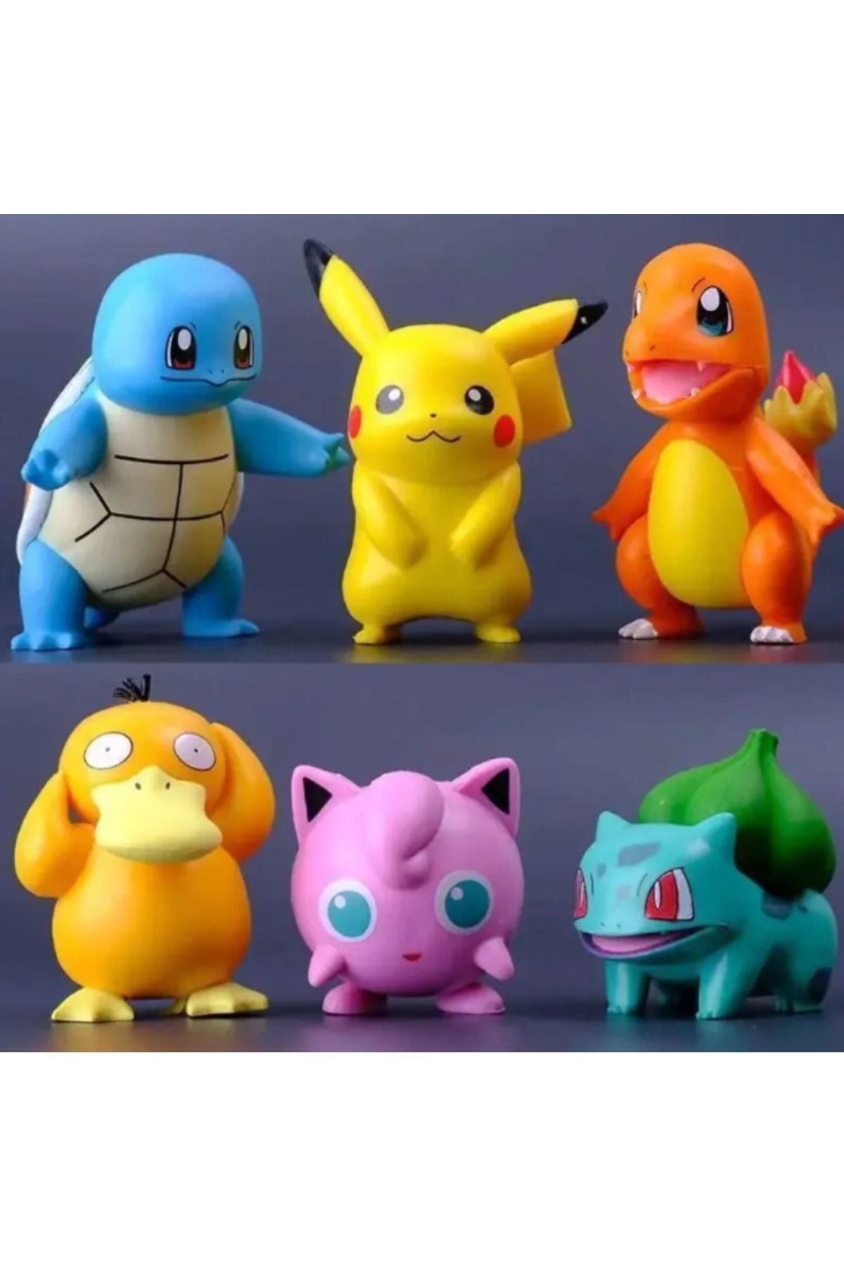 NETAVANTAJ Pokemon Pikachu Anime Psyduck Bulbasaur 6 Parça Koleksiyon ...