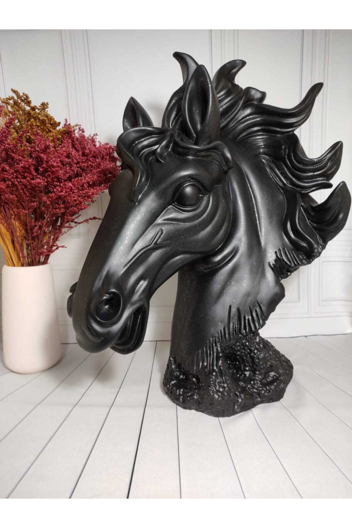 biomaxi plus Tasarim Dev Boy ( Maxi Simli Siyah) At Kafasi Heykeli (mat ...