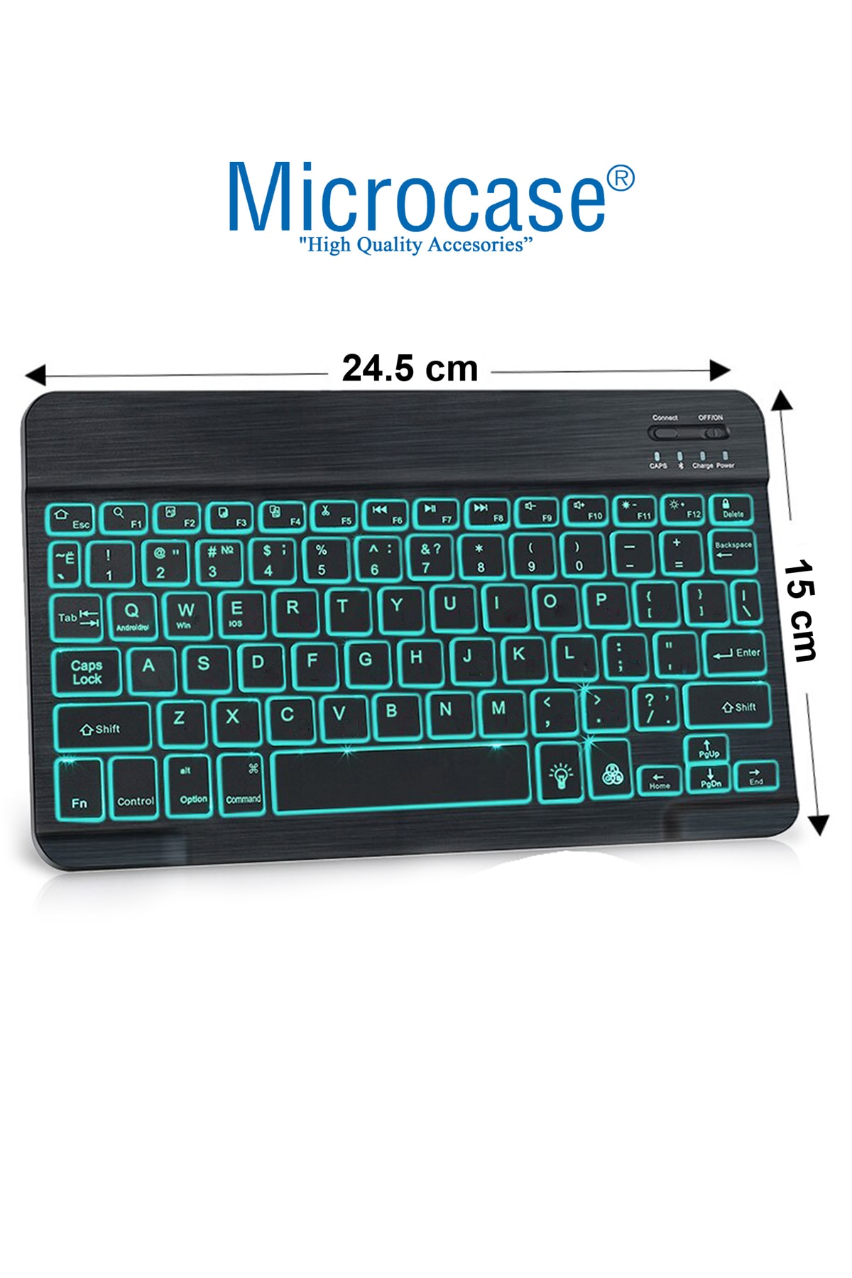 Microcase Tablet Ve Telefonlar Için Rgb Led Işıklı Bluetooth Klavye ...