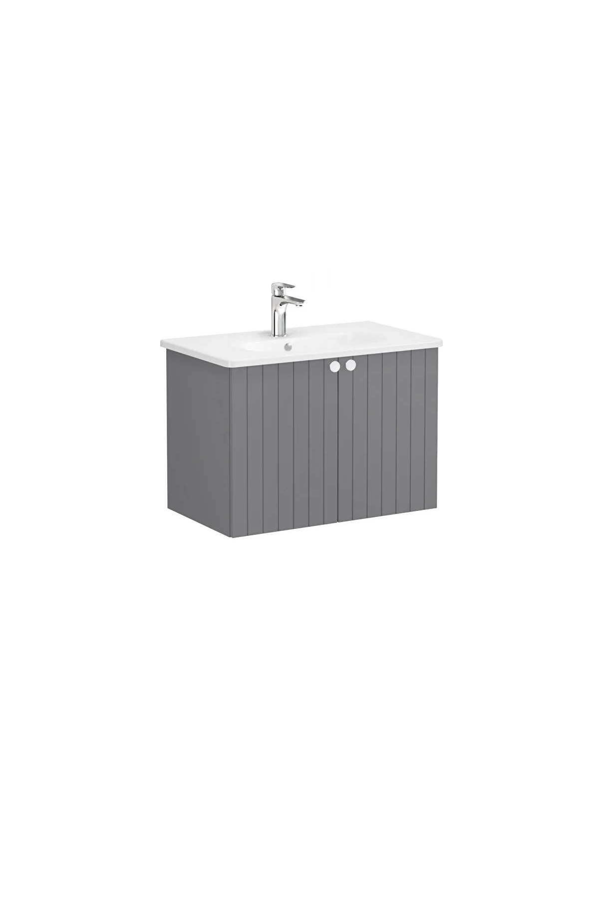 VitrA 69291 Vitra Root Groove Kapaklı Lavabo Dolabı, 80 cm, Mat Gri ...