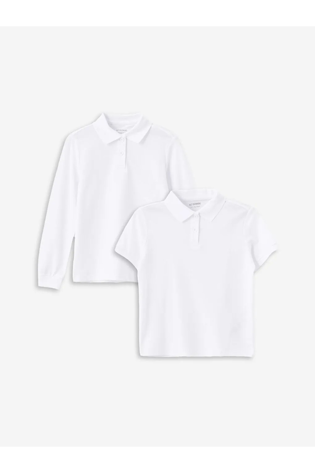 LC Waikiki LCW Kids Buxe - Girl's Polo Collar White T-shirt Set of 2 ...