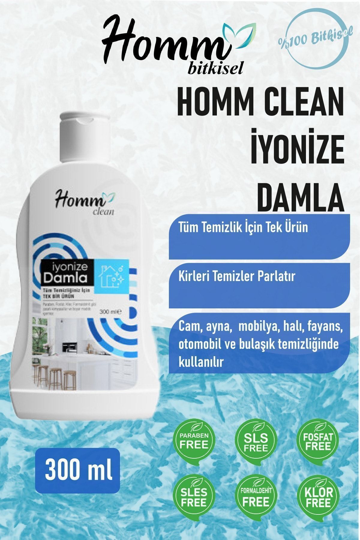 HOMM BİTKİSEL ÜRÜNLER HOMM CLEAN İYONİZE DAMLA 300 ML - Fiyatı, Yorumları