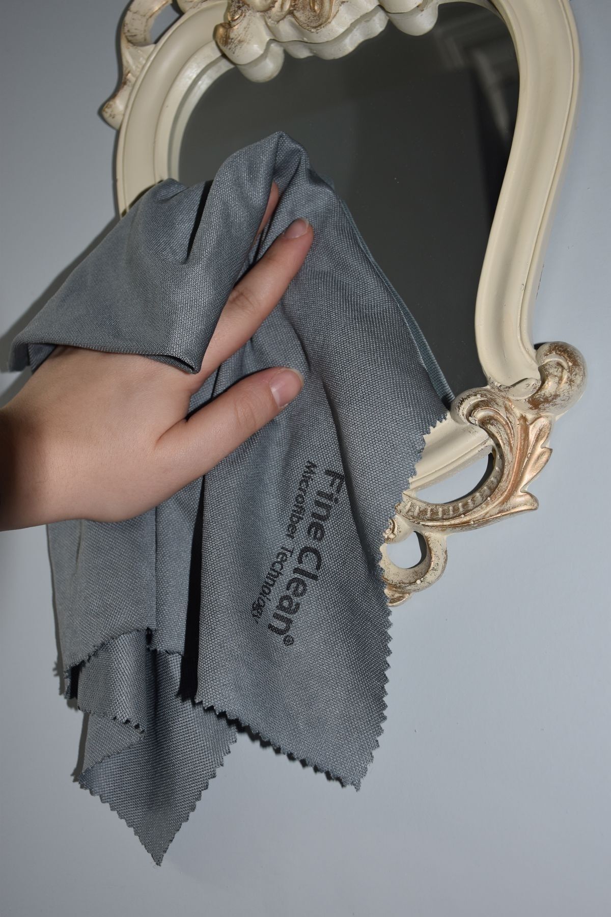 Fine Clean ( 1 Adet ) Gri Mikrofiber Sihirli Cam Ve Ayna Temizlik Bezi ...