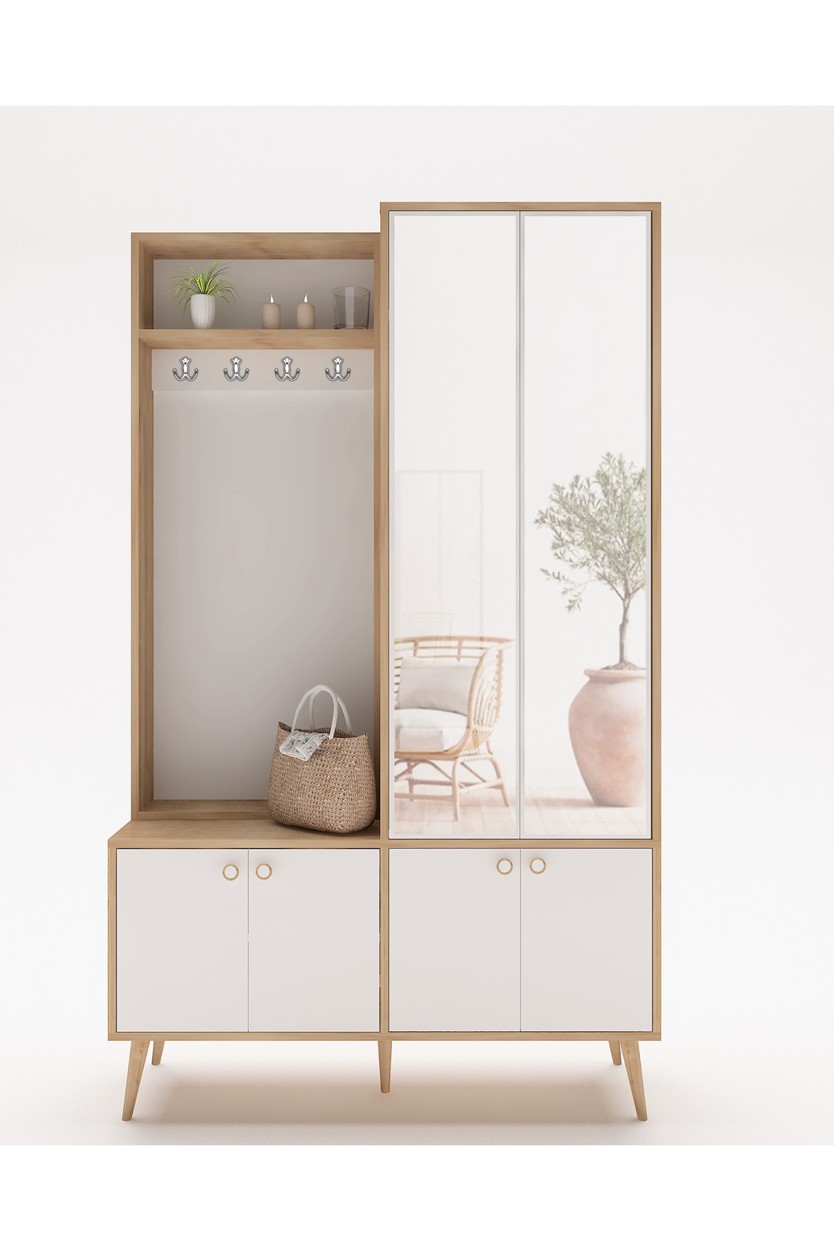 FLORADESİGN Venus Vestiyer Portmanto / Aynalı Vestiyer / Antre ...