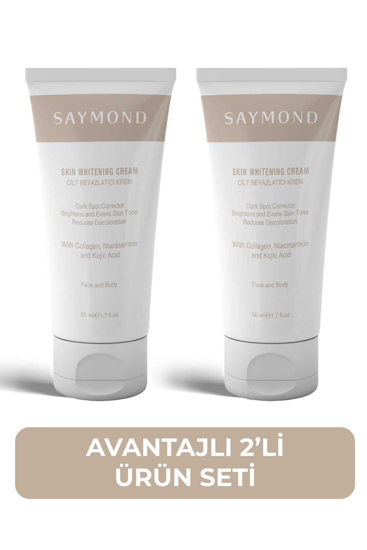 SAYMOND 2'li Cilt Beyazlatıcı, Aydınlatıcı Leke Karşıtı Bakım Kremi ...