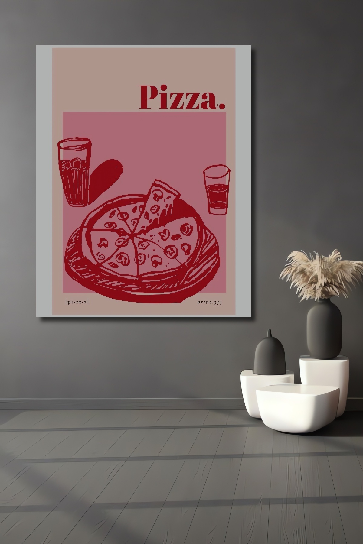 Teona Ahşap Dekoratif Ahşap Dikdörtgen Tablo Pizza Ziyafeti Fiyatı ...