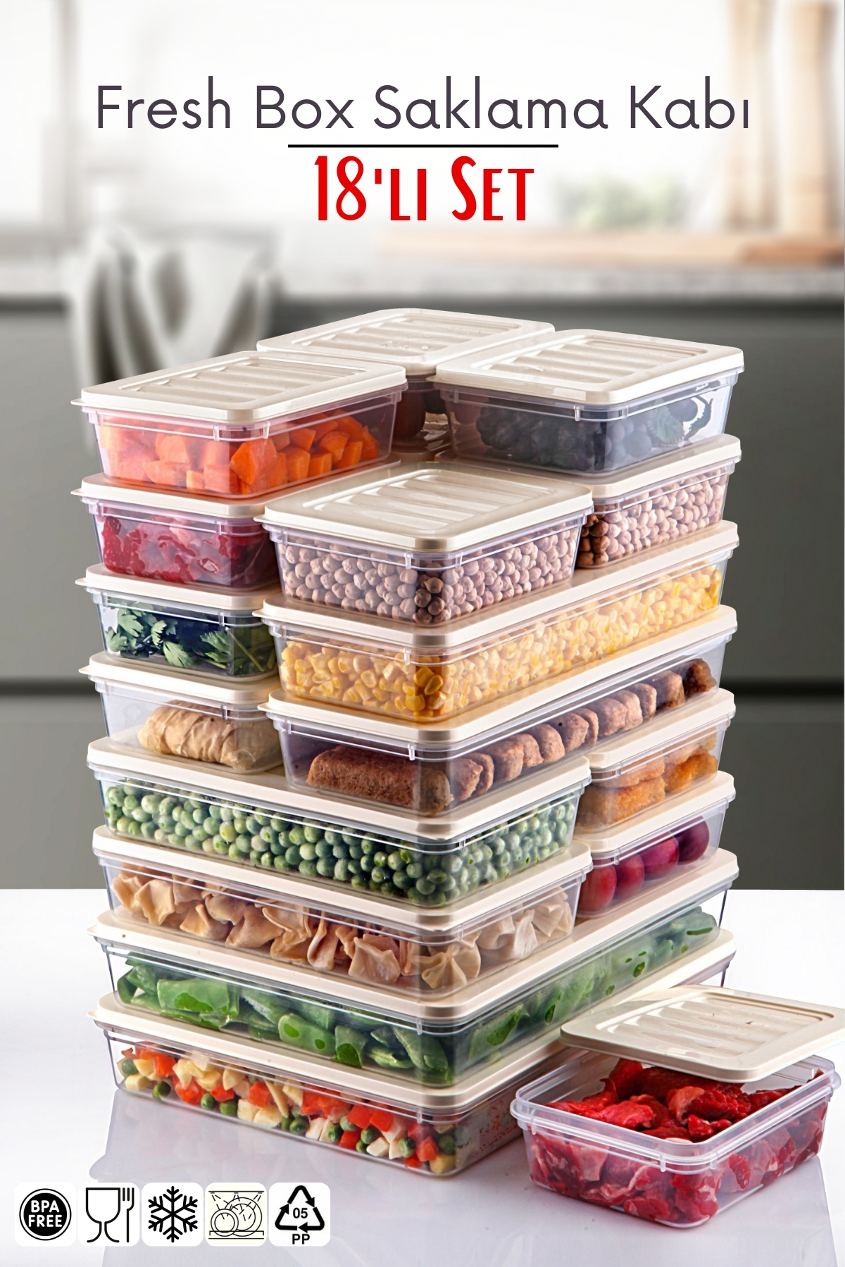 Nandy Home 18'li Set Freshbox Mikrodalga Ve Difrize Uygun Saklama Kabı ...