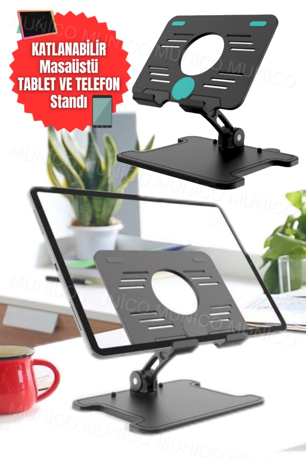Munico Kaymaz Pedli Tablet Tutucu Ev ve Ofis İçin Kullanışlı Stand ...