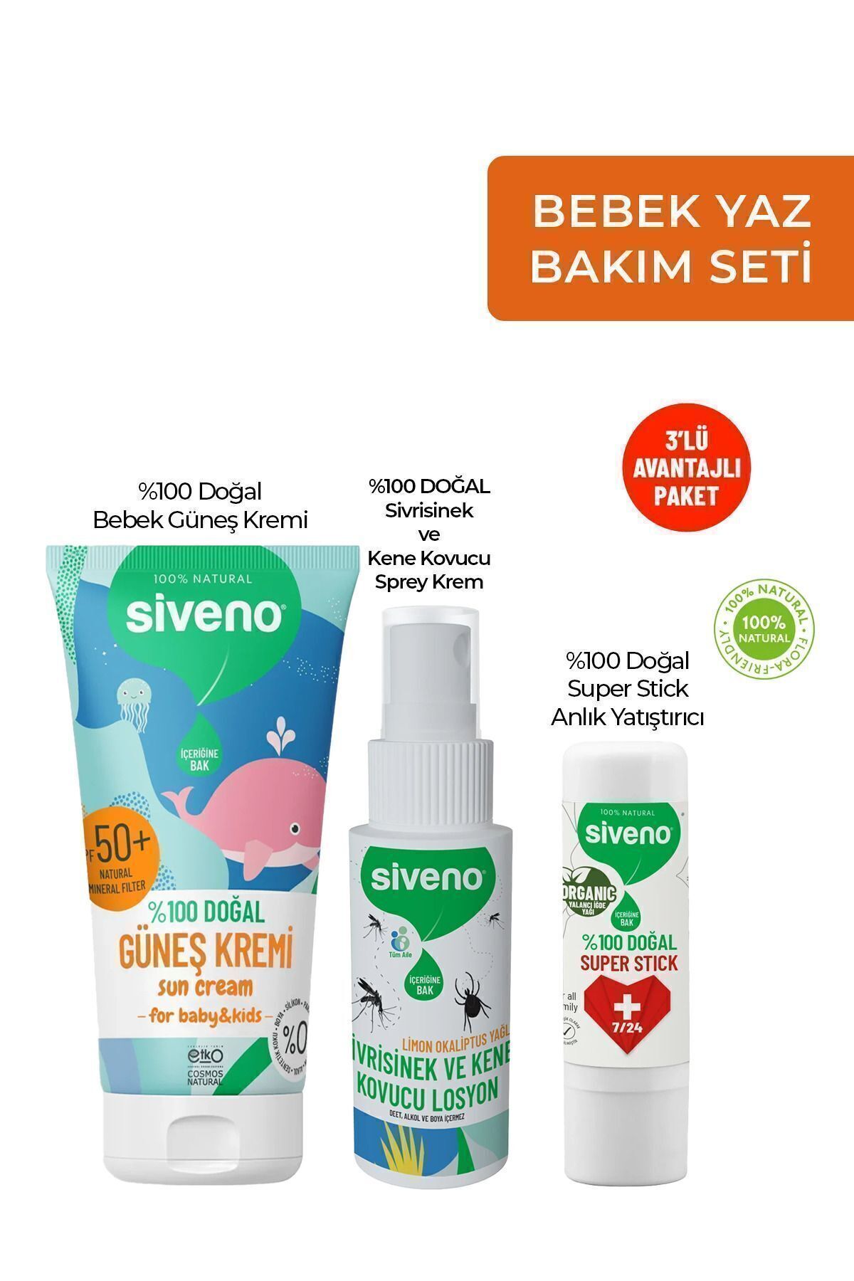Siveno %100 Doğal Bebek Yaz Bakım Seti Fiyatı, Yorumları - Trendyol