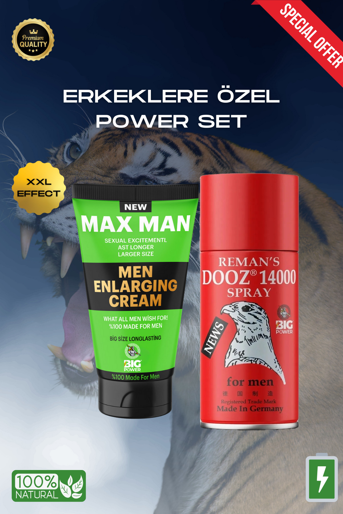 BİG POWER 2li Set Sertleştiricili Büyütücülü.xxl Ereksiyonlu Krem Ve ...