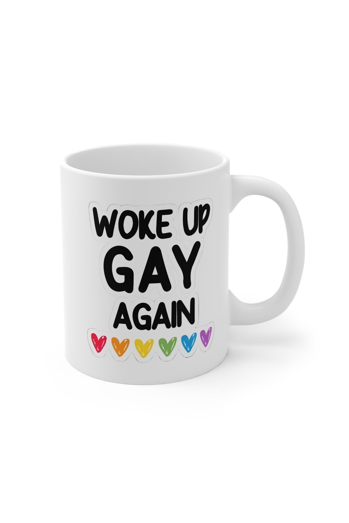 IVART Woke Up Again Baskılı Premium Beyaz Porselen Kupa Bardak Pride ...